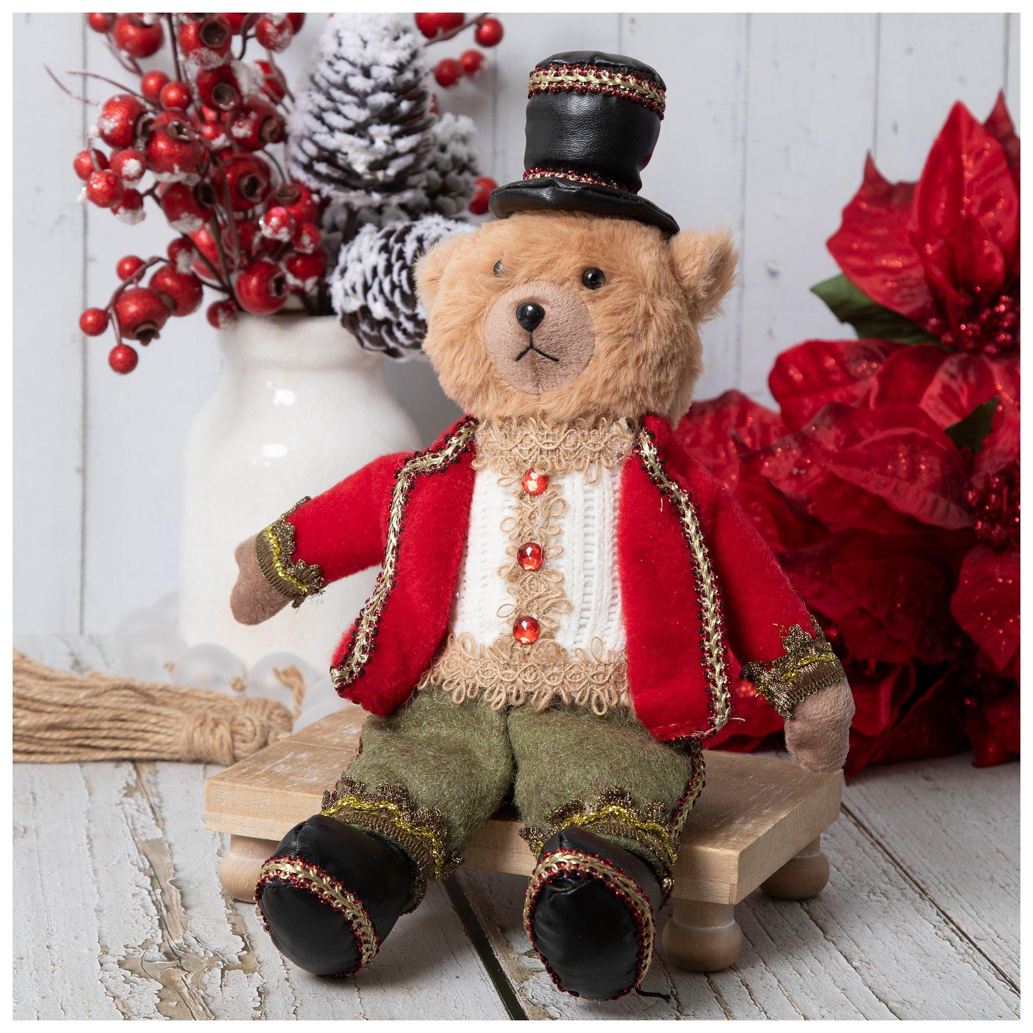 Red Sitting Nutcracker Bear Plush | Hobby Lobby | 206358097