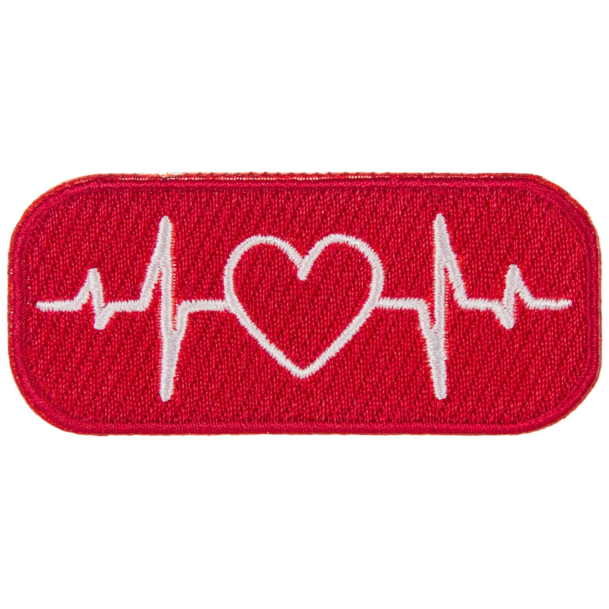 Red & White Heartline Monitor Iron-On Patch | Hobby Lobby | 2070399