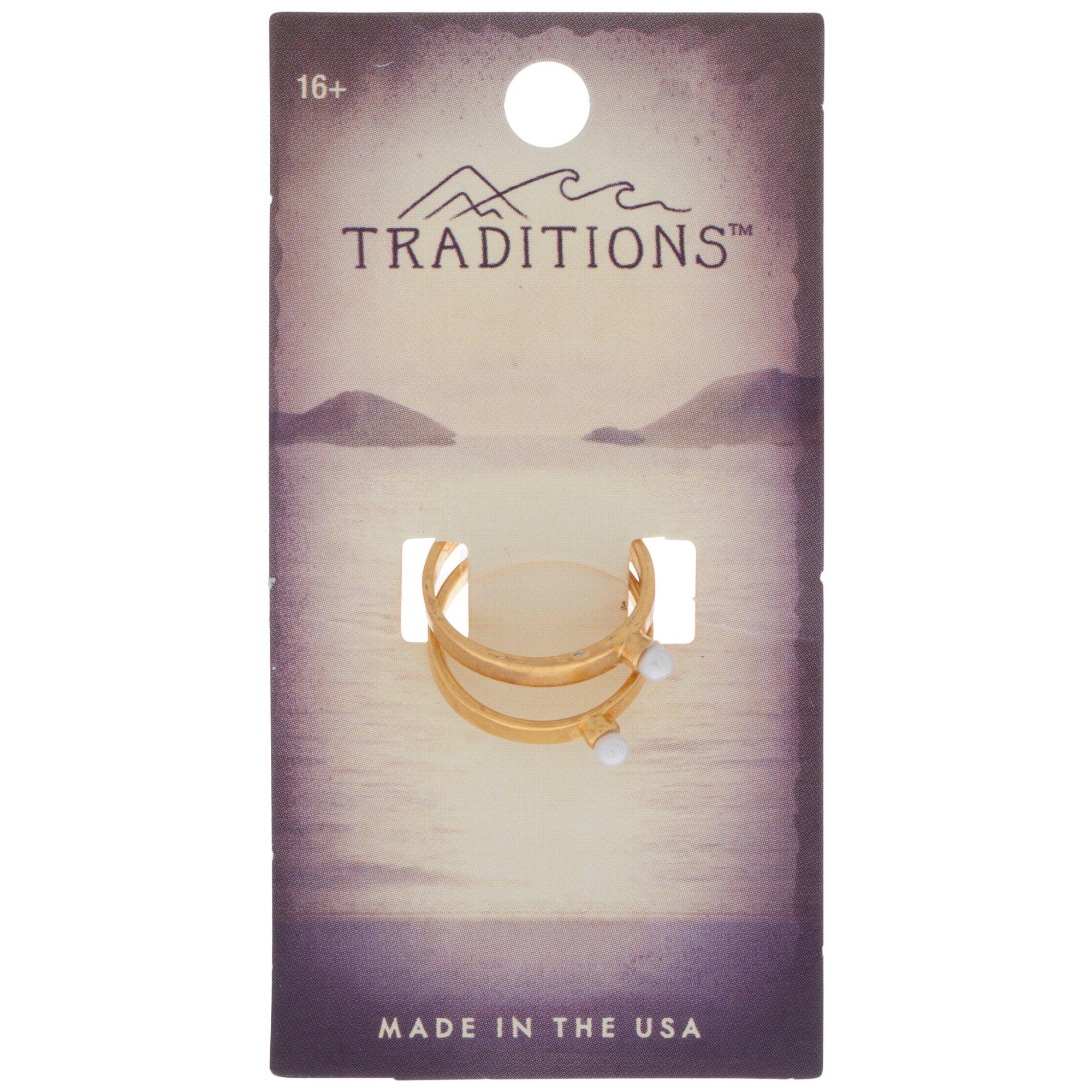 10K Gold Plated Plastic Pearl Rings - Size 7.5 | Hobby Lobby | 2080067