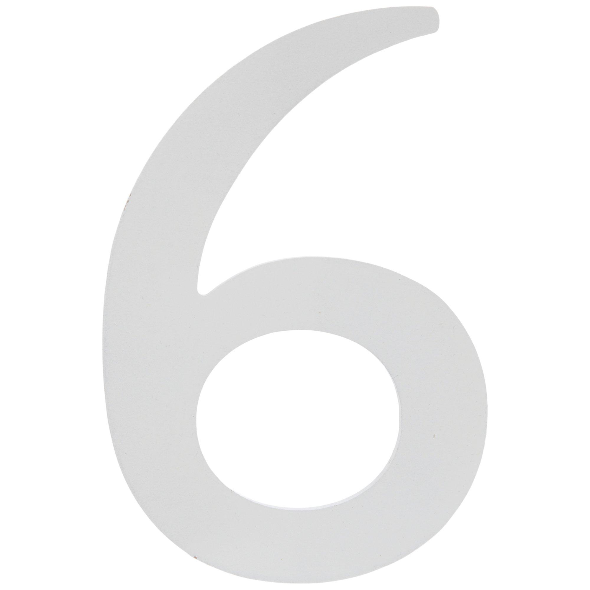 White Wood Number - 6" | Hobby Lobby | 2089456