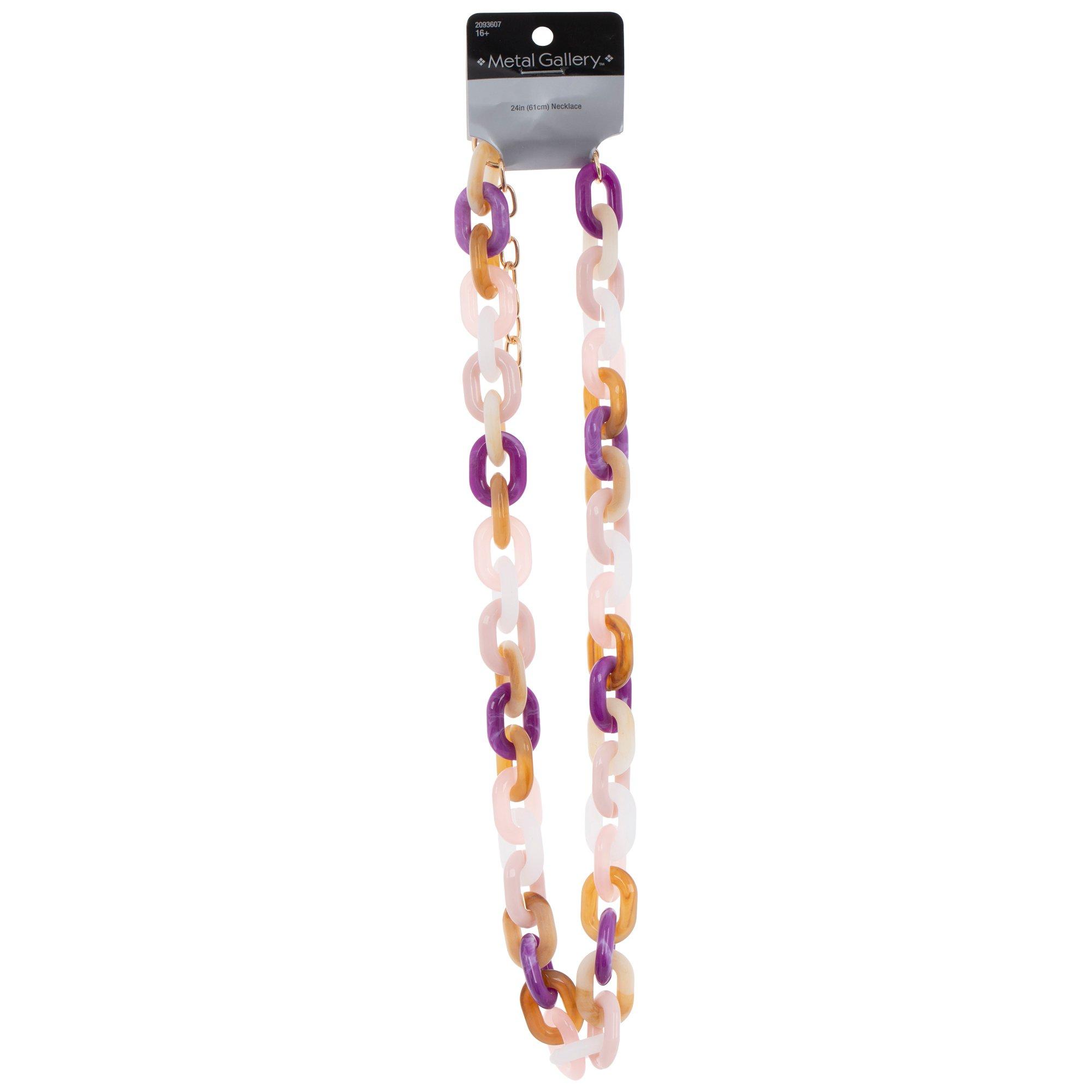 Purple & Pink Chain Link Necklace - 24" | Hobby Lobby | 2093607