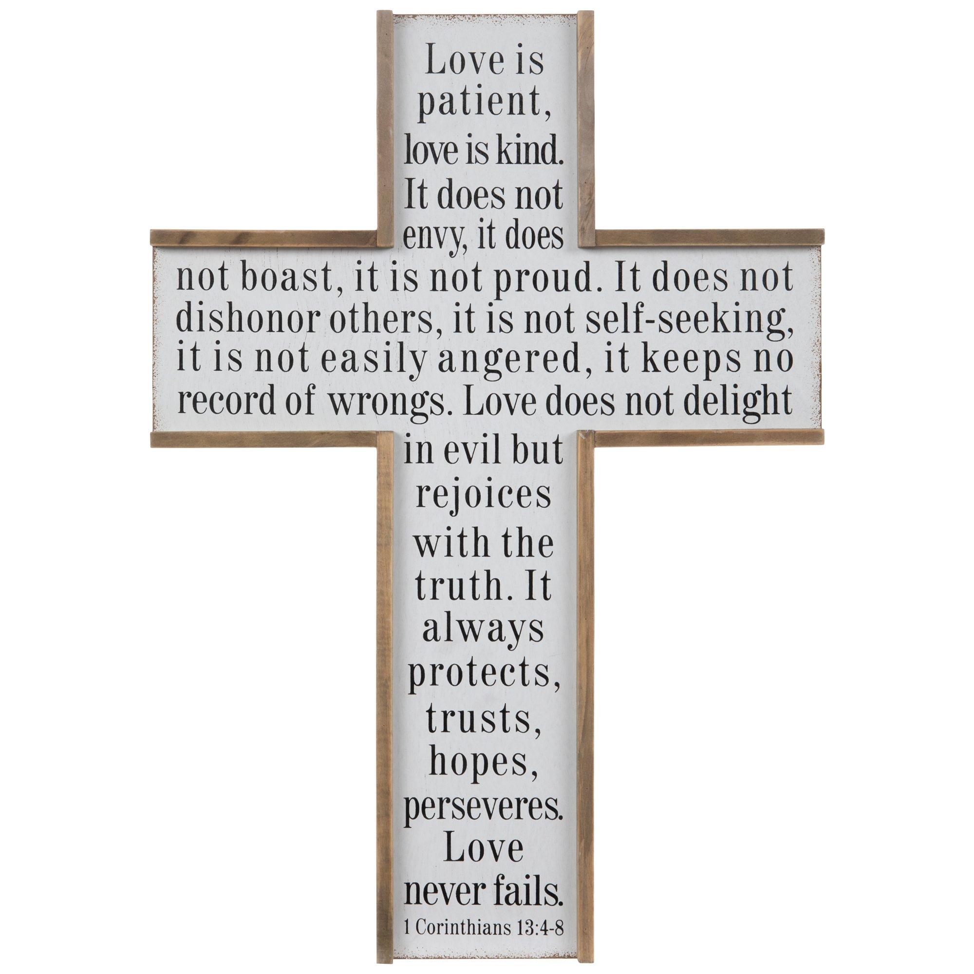 1 Corinthians 13:4-8 Wood Wall Cross | Hobby Lobby | 2120814
