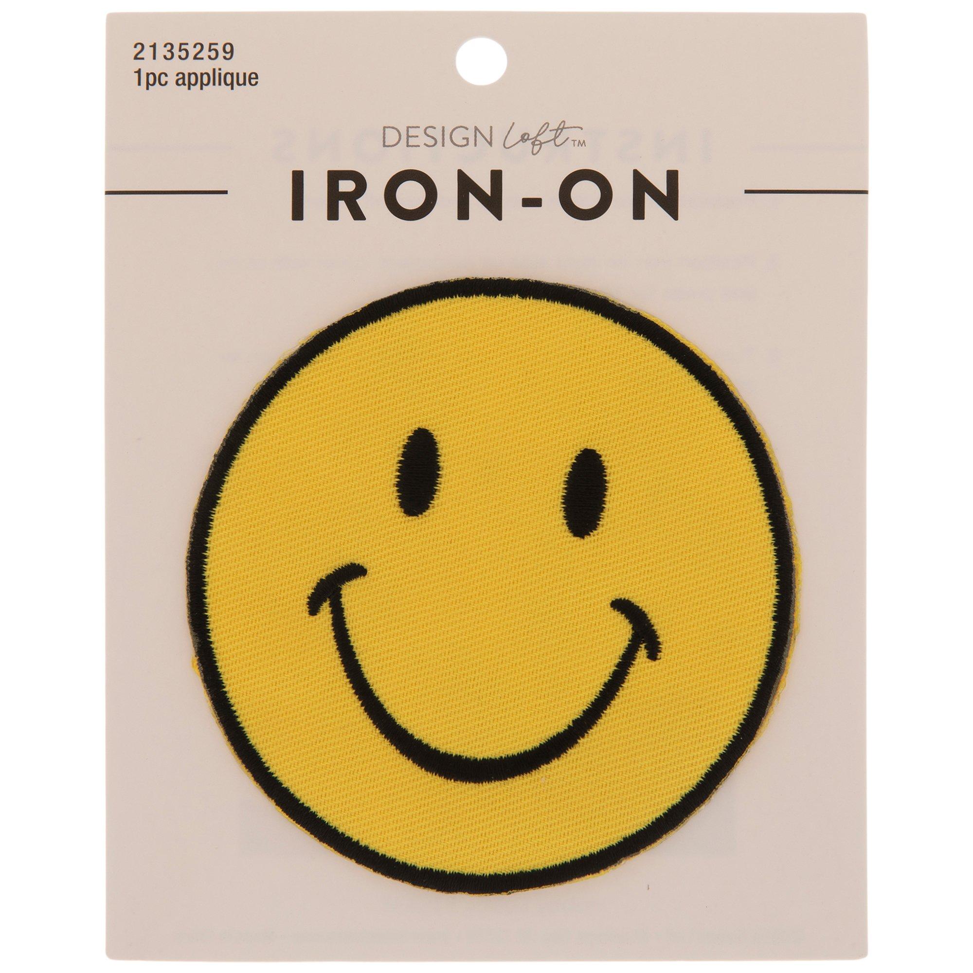 Yellow Smiley Face Iron-On Patch | Hobby Lobby | 2135259