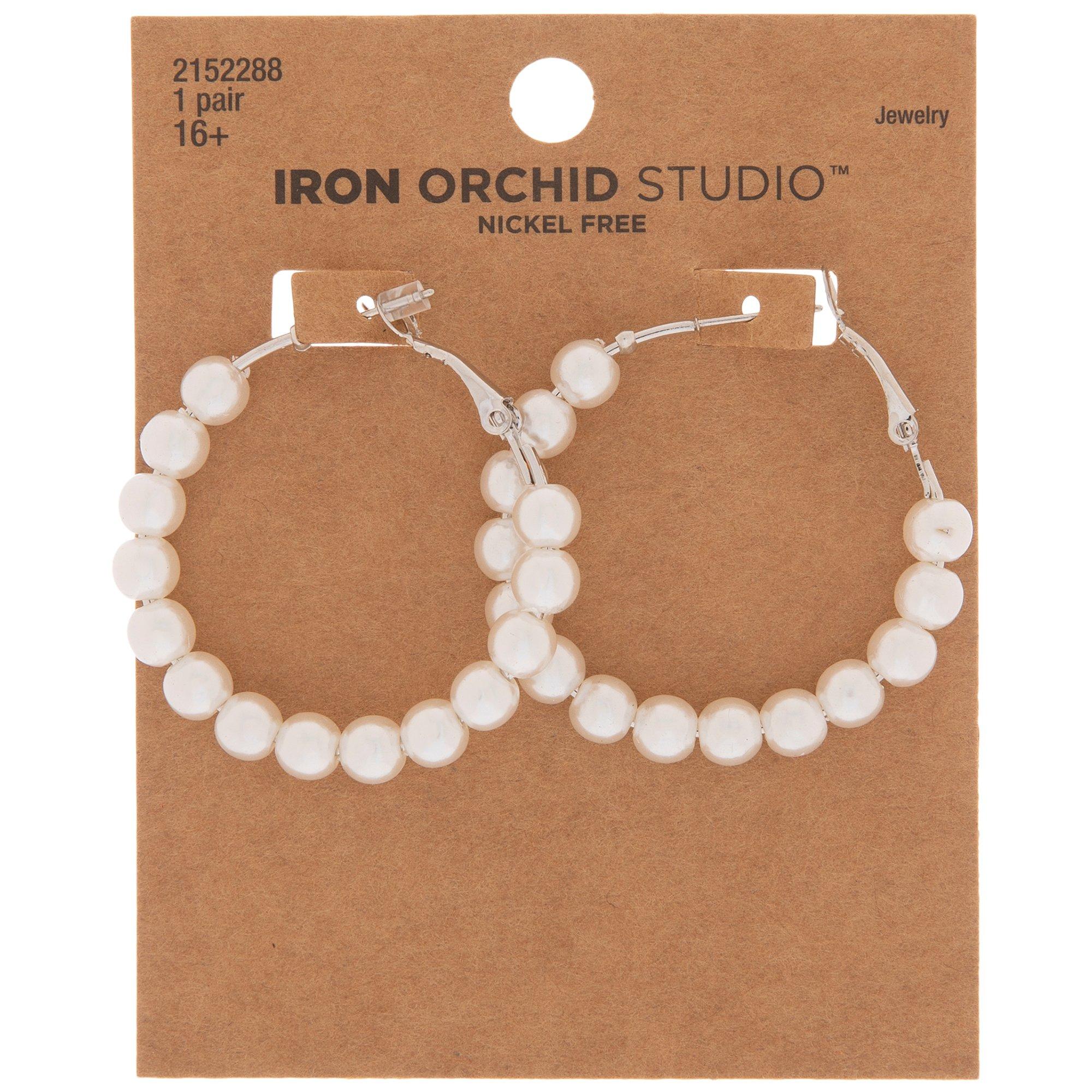 Plastic Pearl Hoop Earrings | Hobby Lobby | 2152288