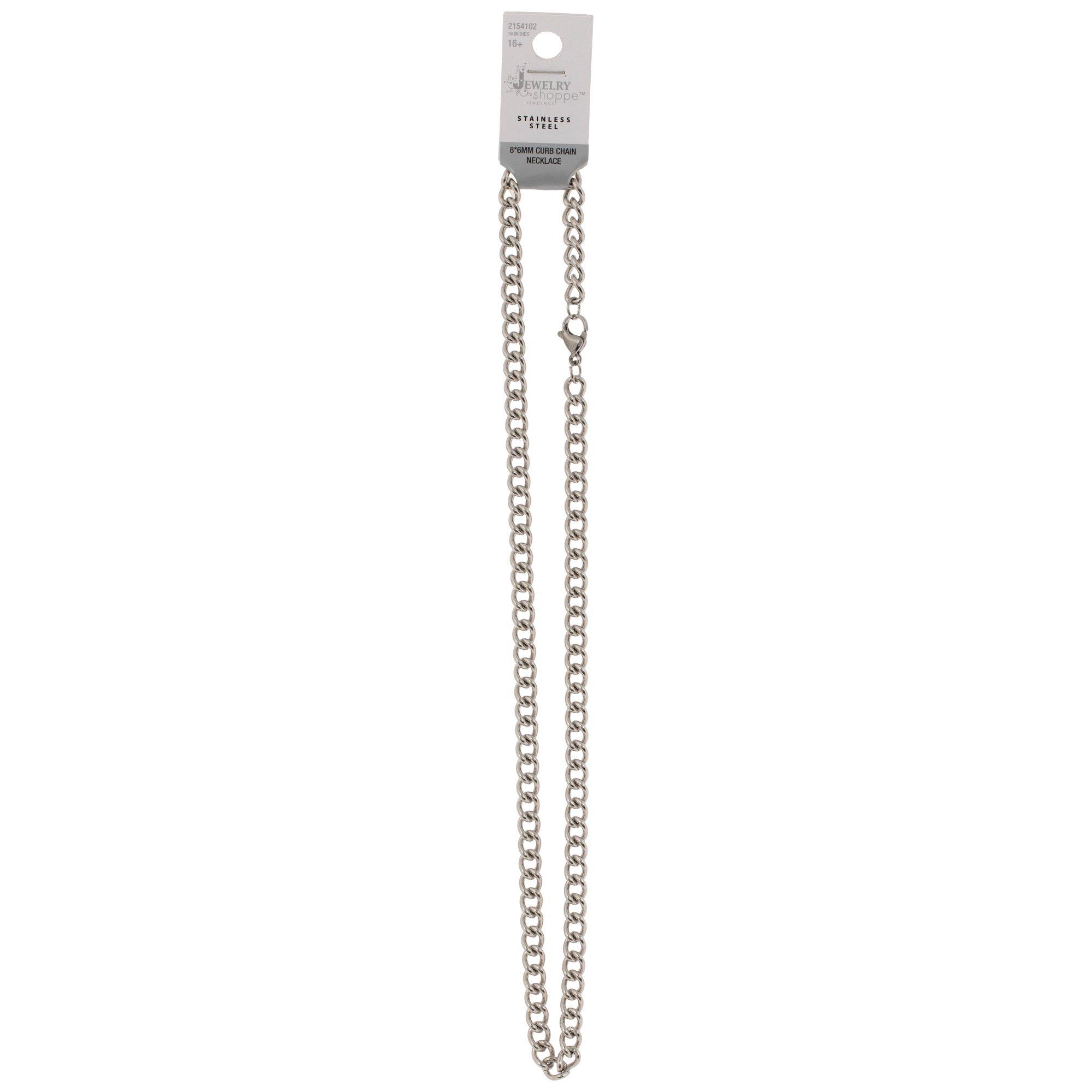 Stainless Steel Curb Chain Necklace - 18" | Hobby Lobby | 2154102