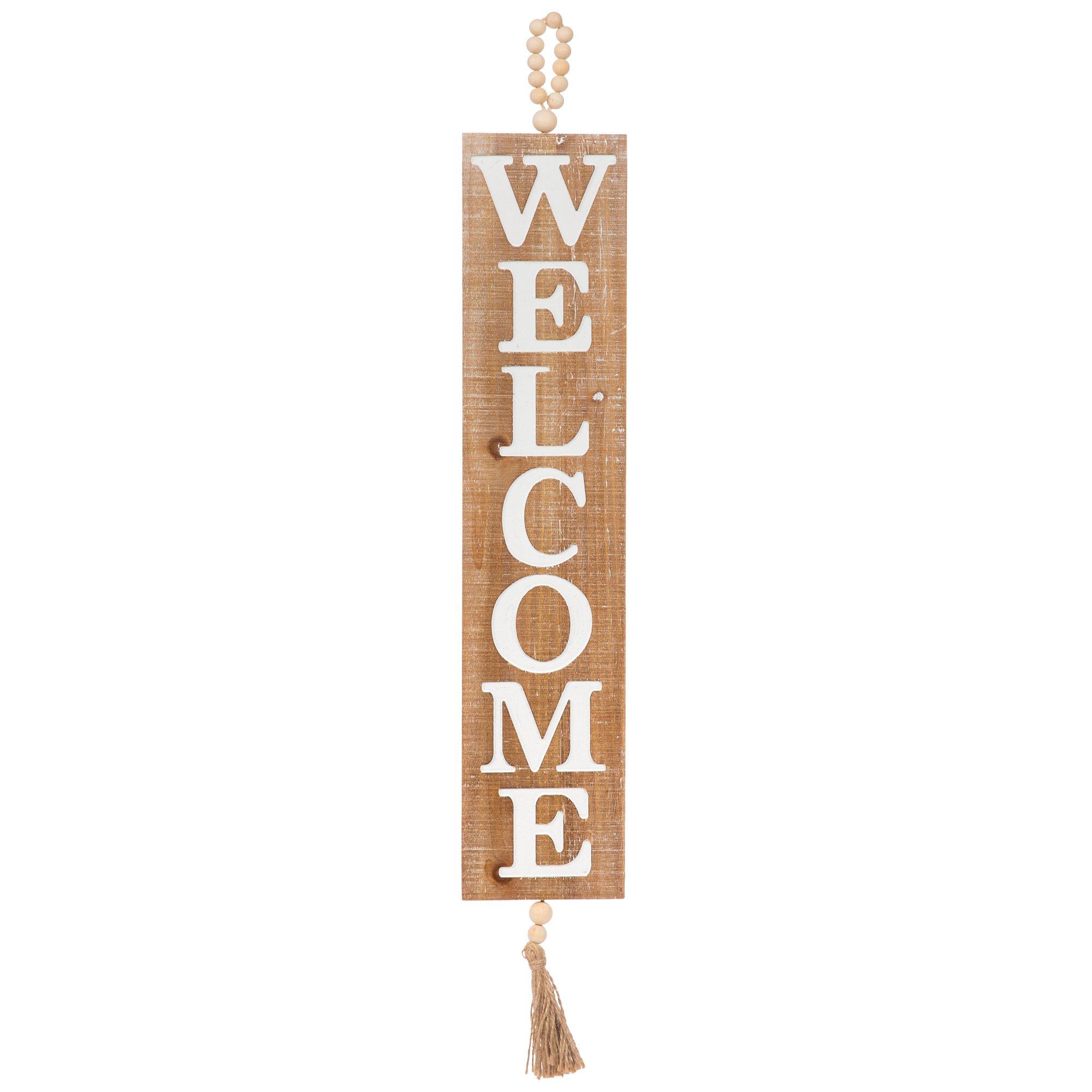 Welcome Tassel Wood Wall Decor | Hobby Lobby | 2176451