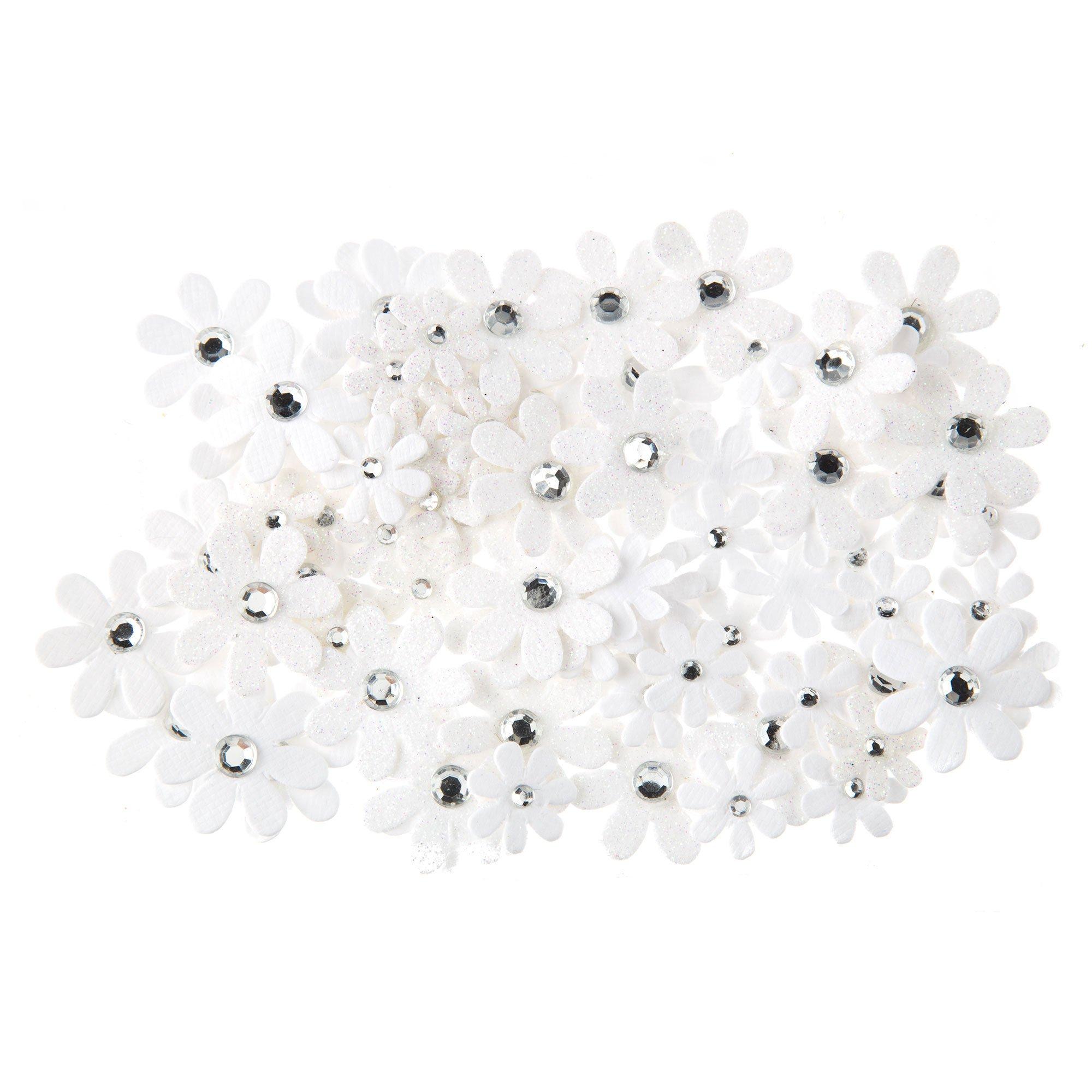 Rhinestone & Glitter Paper Flower Embellishments | Hobby Lobby | 219485