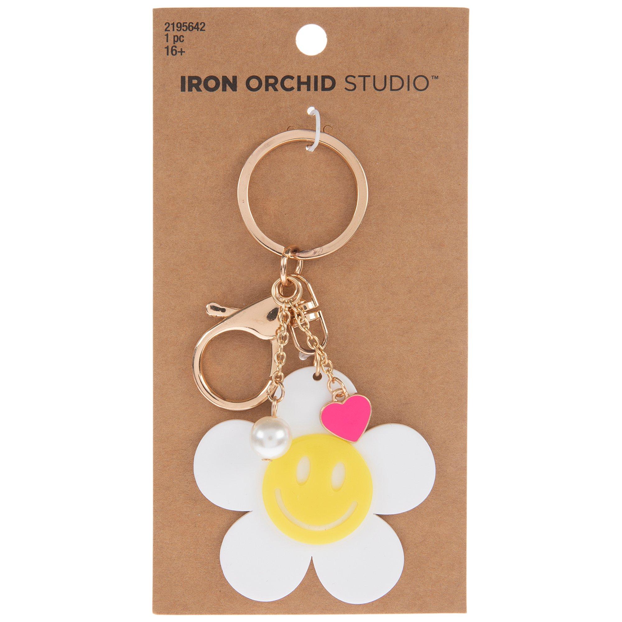 Smiley Face Flower Keychain | Hobby Lobby | 2195642