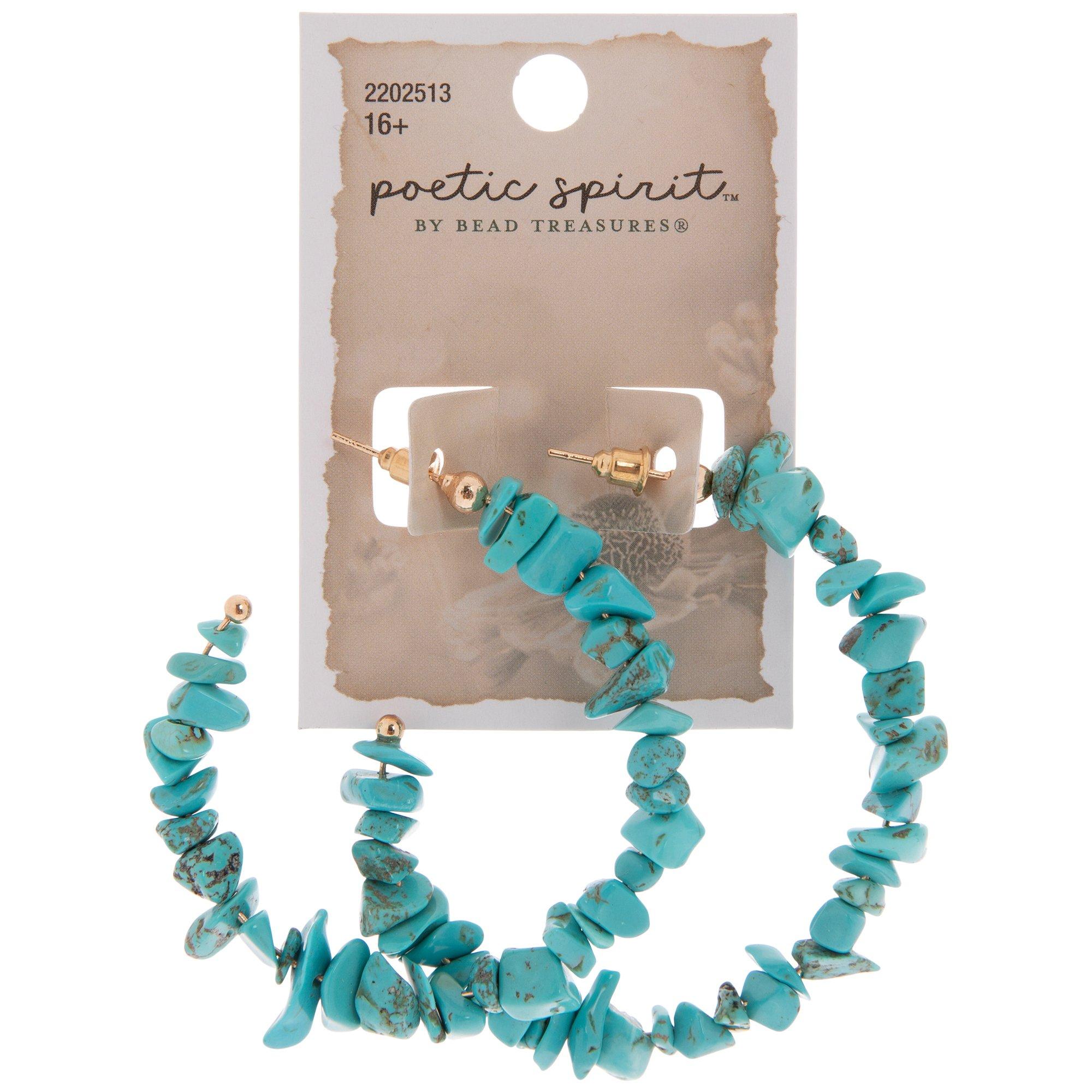 Imitation Turquoise Chip Hoop Earrings | Hobby Lobby | 2202513