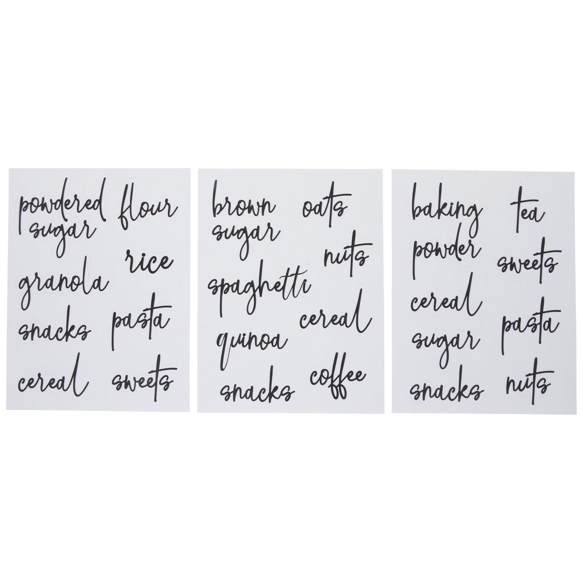 Cursive Printable Pantry Labels