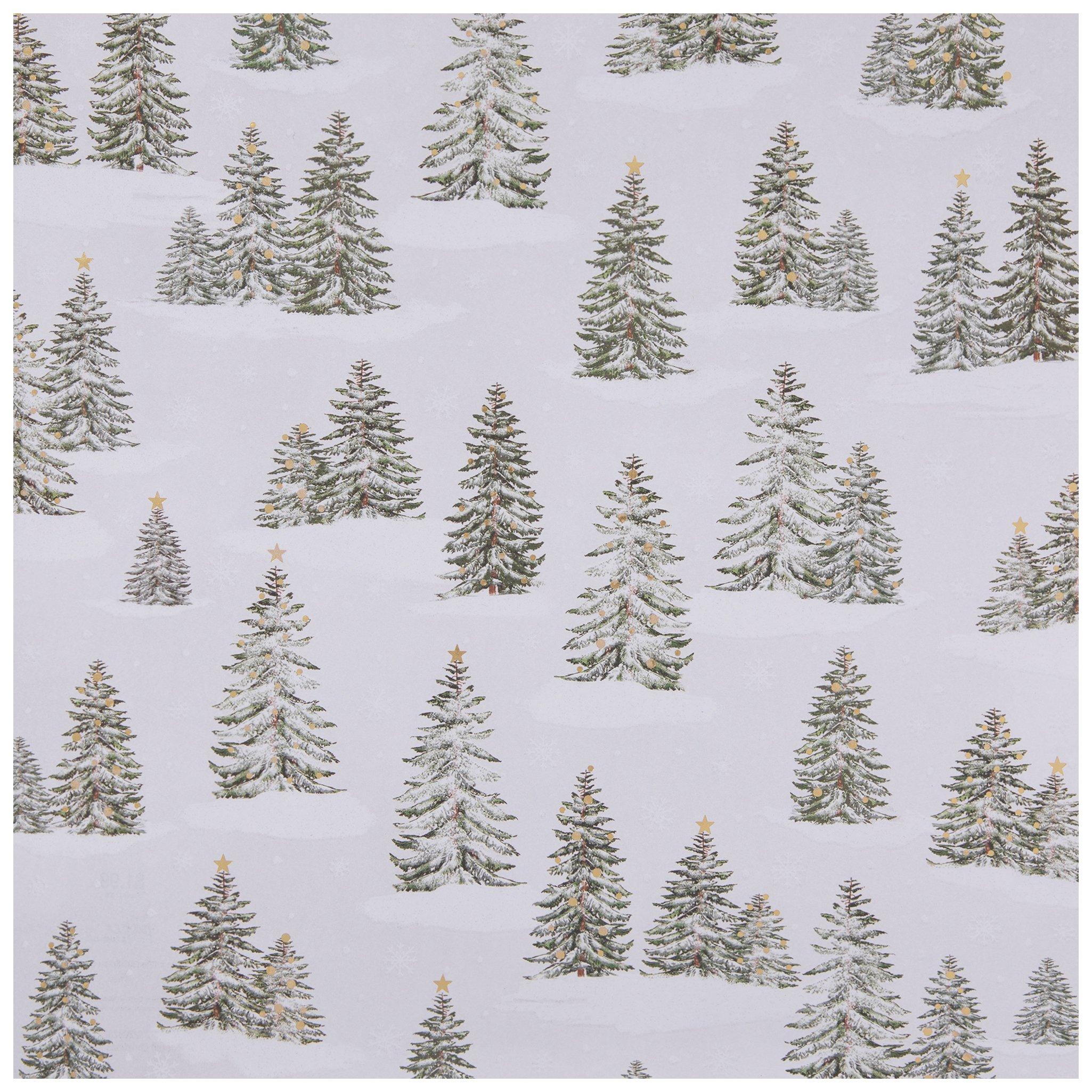 Flocked Christmas Trees Scrapbook Paper - 12" x 12" | Hobby Lobby | 2206282