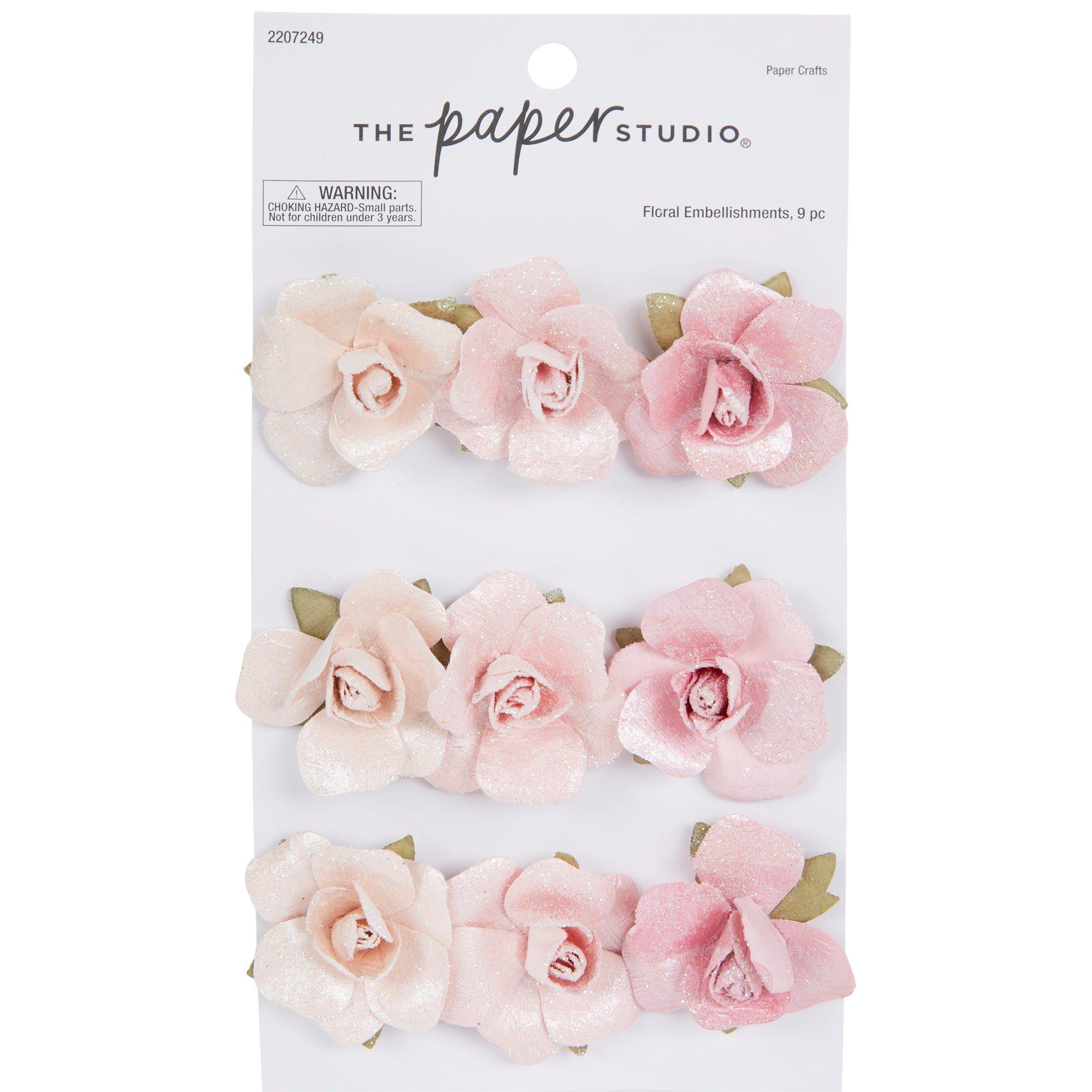 Pink Glitter Roses Flower Embellishments | Hobby Lobby | 2207249