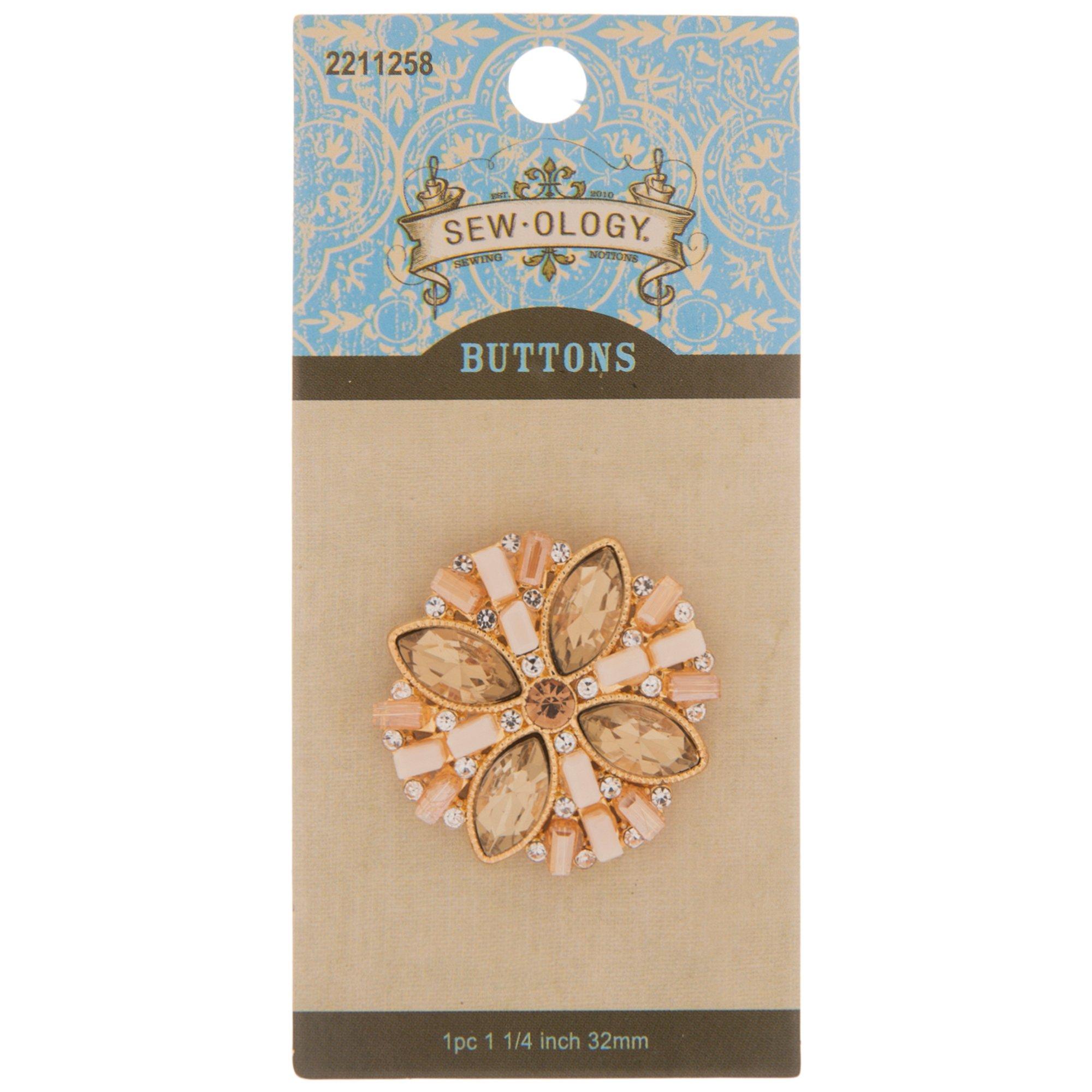 Champagne Rhinestone Shank Button - 32mm | Hobby Lobby | 2211258