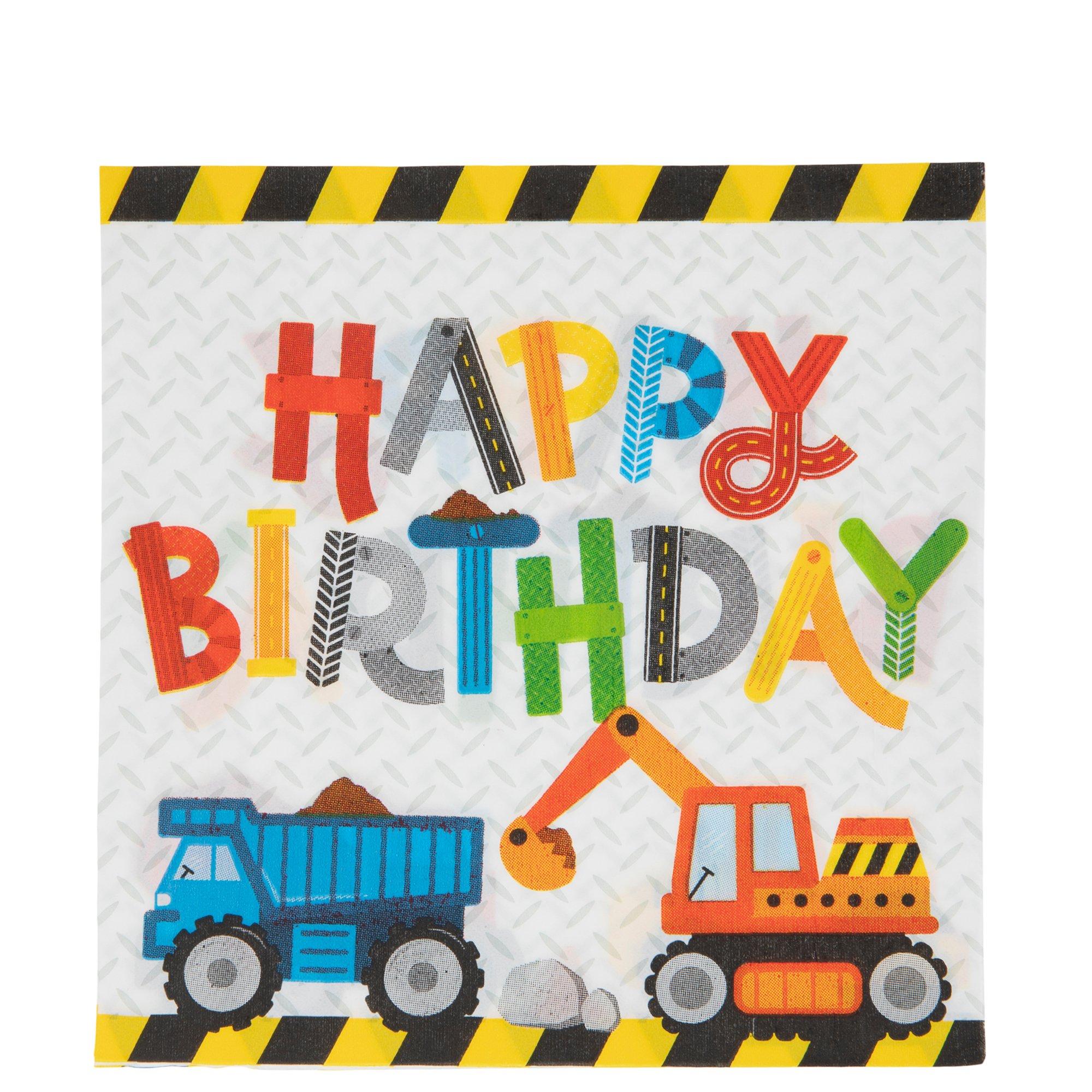 Happy Birthday Construction Vehicle Napkins - Large | Hobby Lobby | 2213726