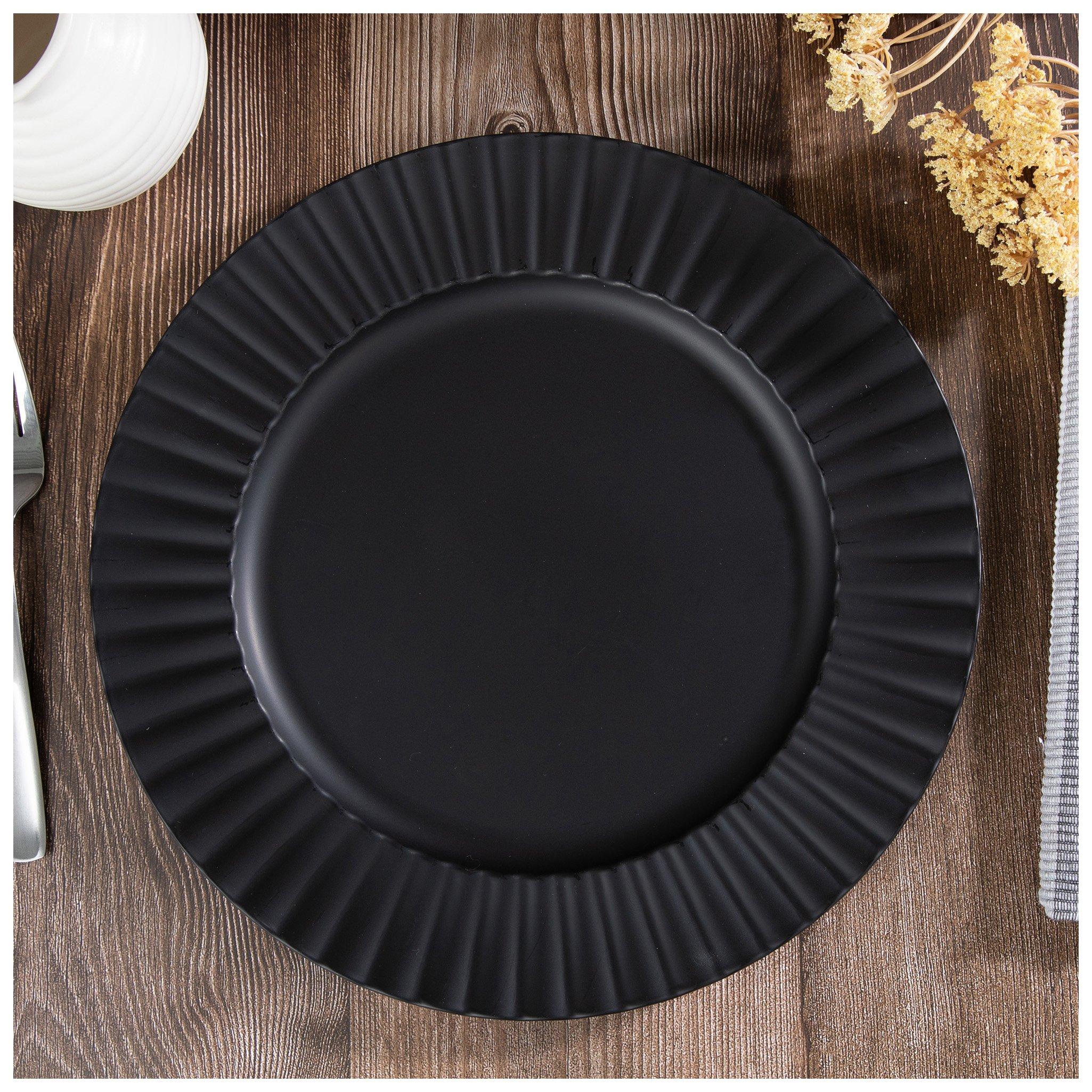 Matte Black Ribbed Charger Plate | Hobby Lobby | 2223469