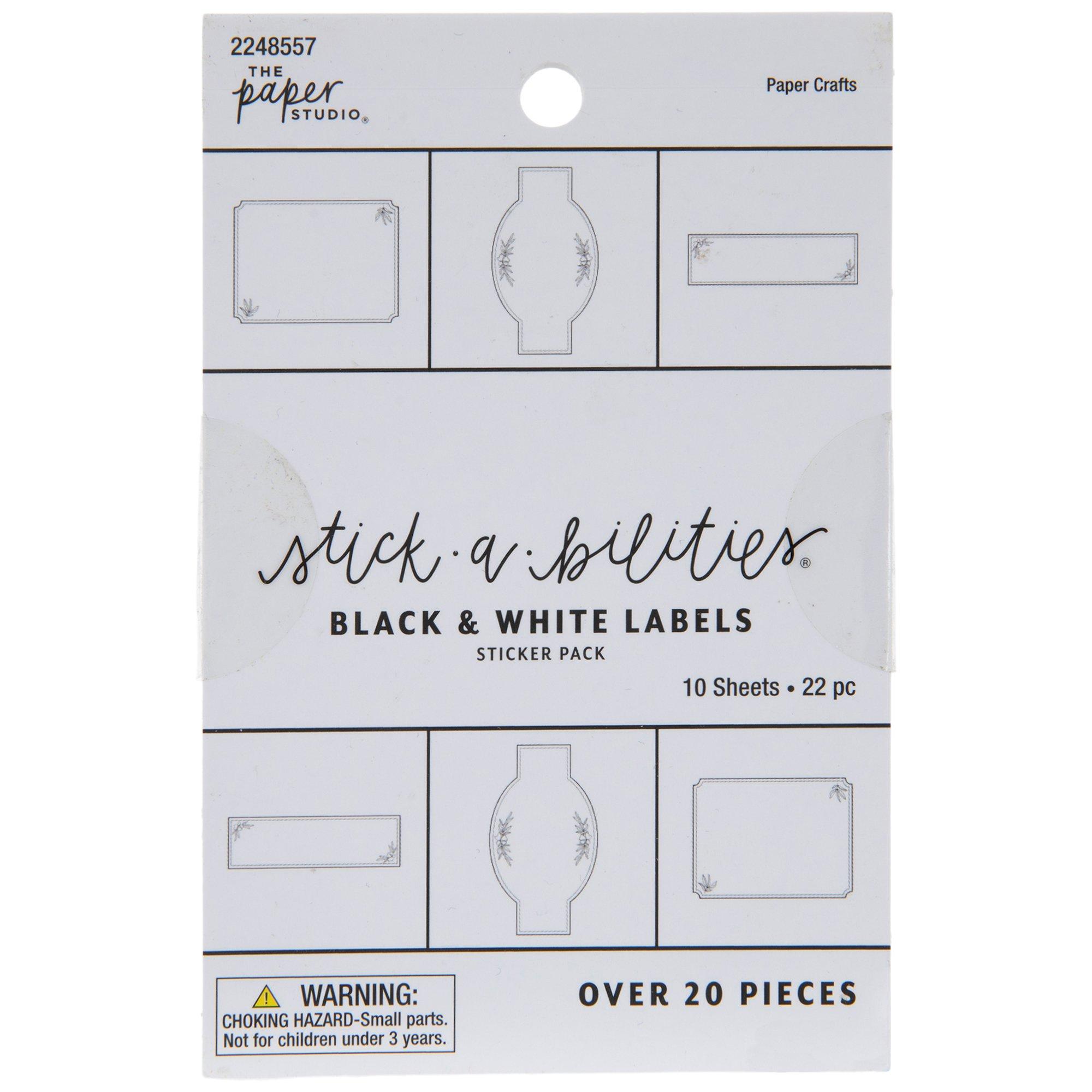 Black & White Label Stickers | Hobby Lobby | 2248557