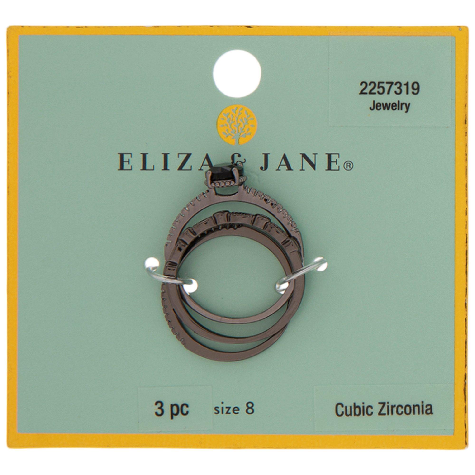 Black Cubic Zirconia Stacking Rings - Size 8 | Hobby Lobby | 2257319