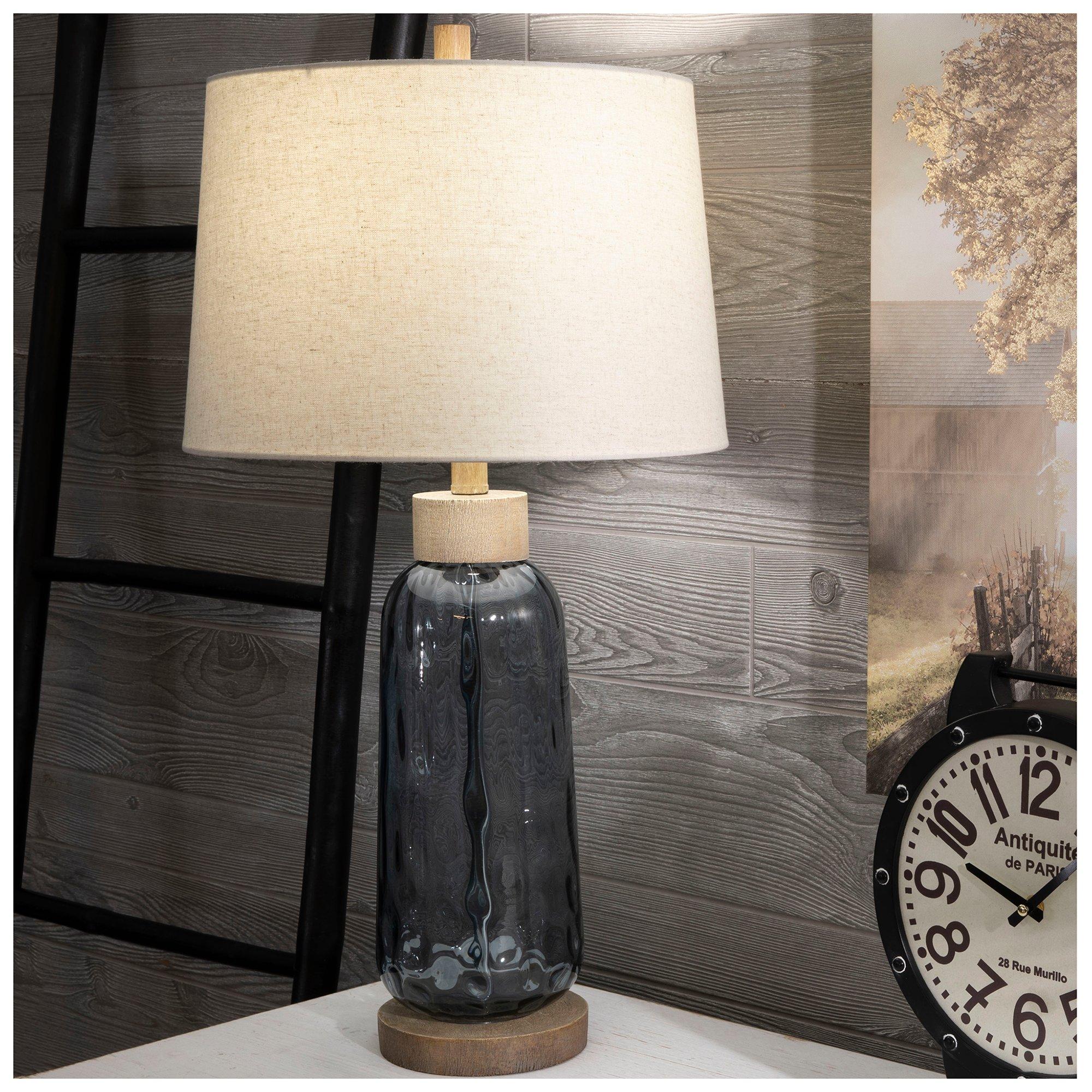 Blue Modern Dimpled Glass Table Lamp | Hobby Lobby | 2267292