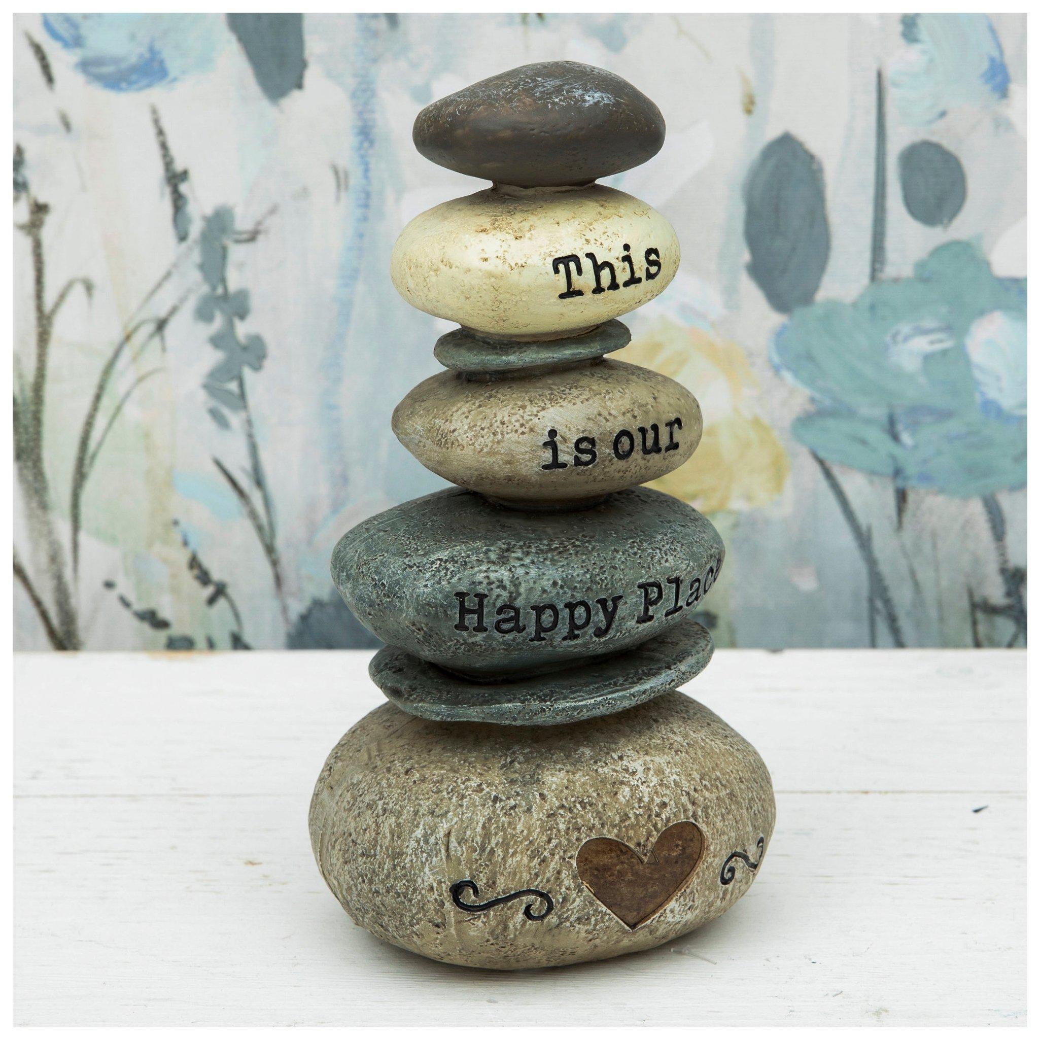 Happy Place Stacked Rocks Decor | Hobby Lobby | 2274231