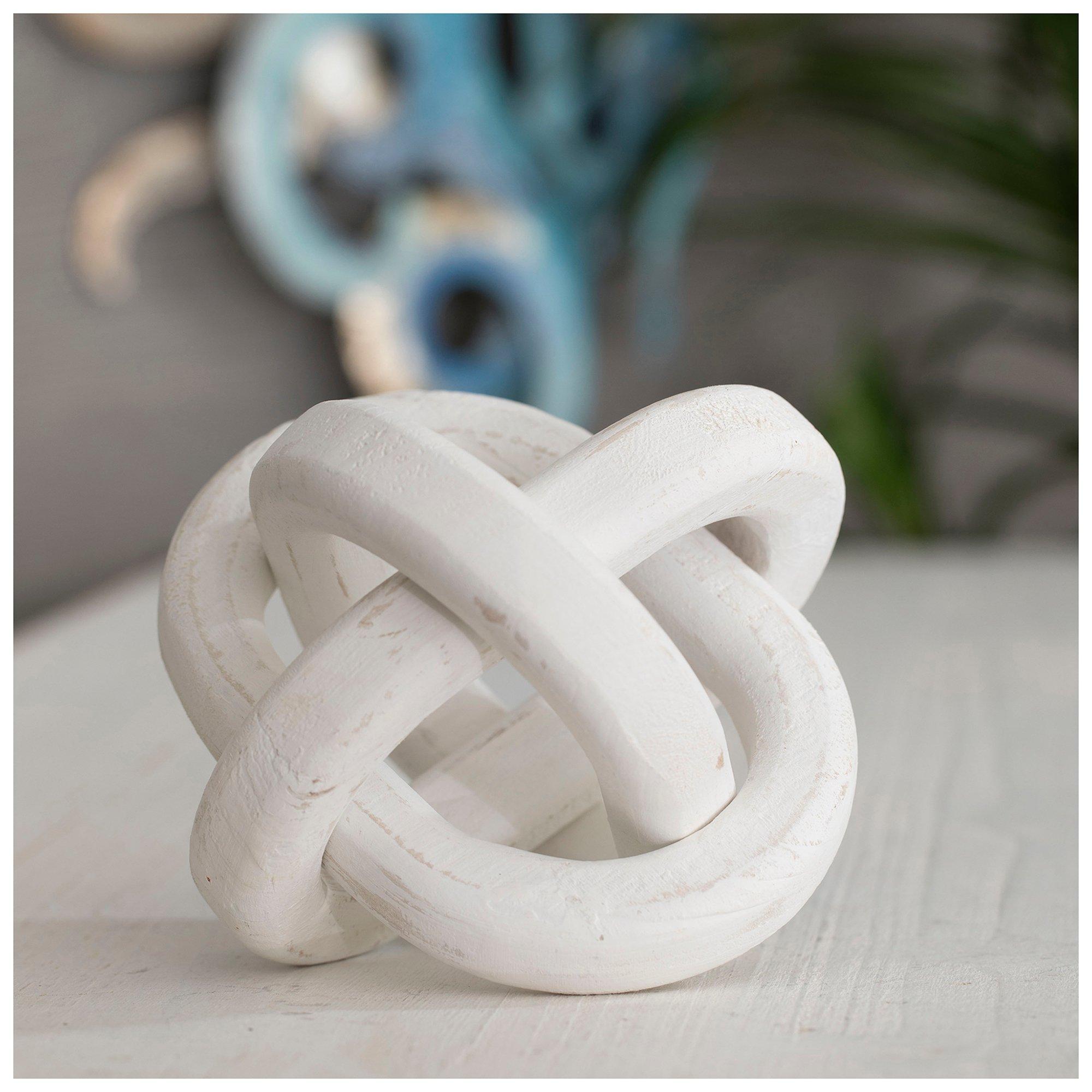 White Chain Link Ball Wood Decor | Hobby Lobby | 2274256