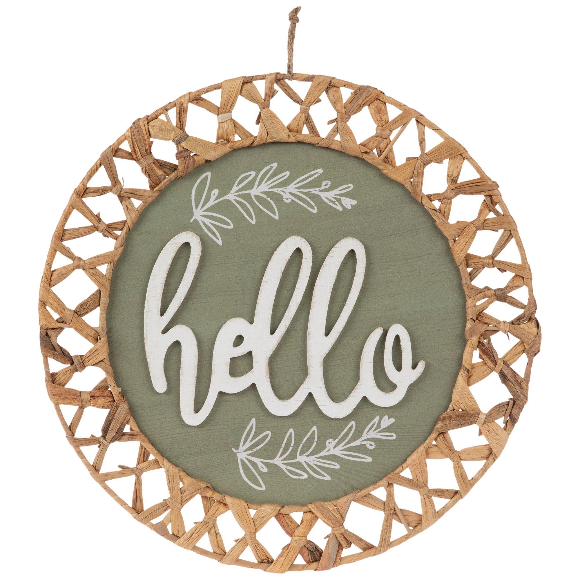 Hello Water Hyacinth Wall Decor | Hobby Lobby | 2276996