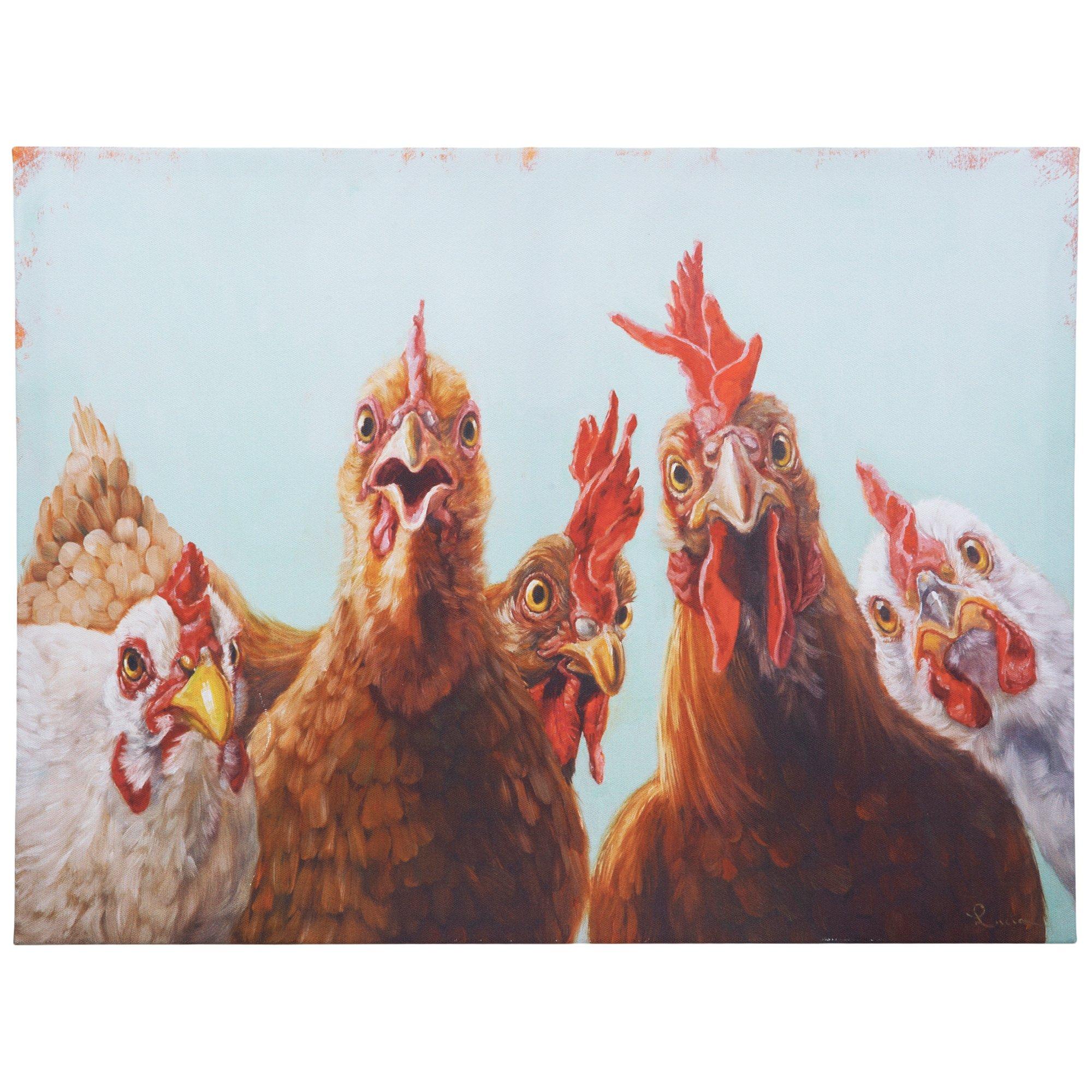 Chicken Stare Down Canvas Wall Decor | Hobby Lobby | 2284123