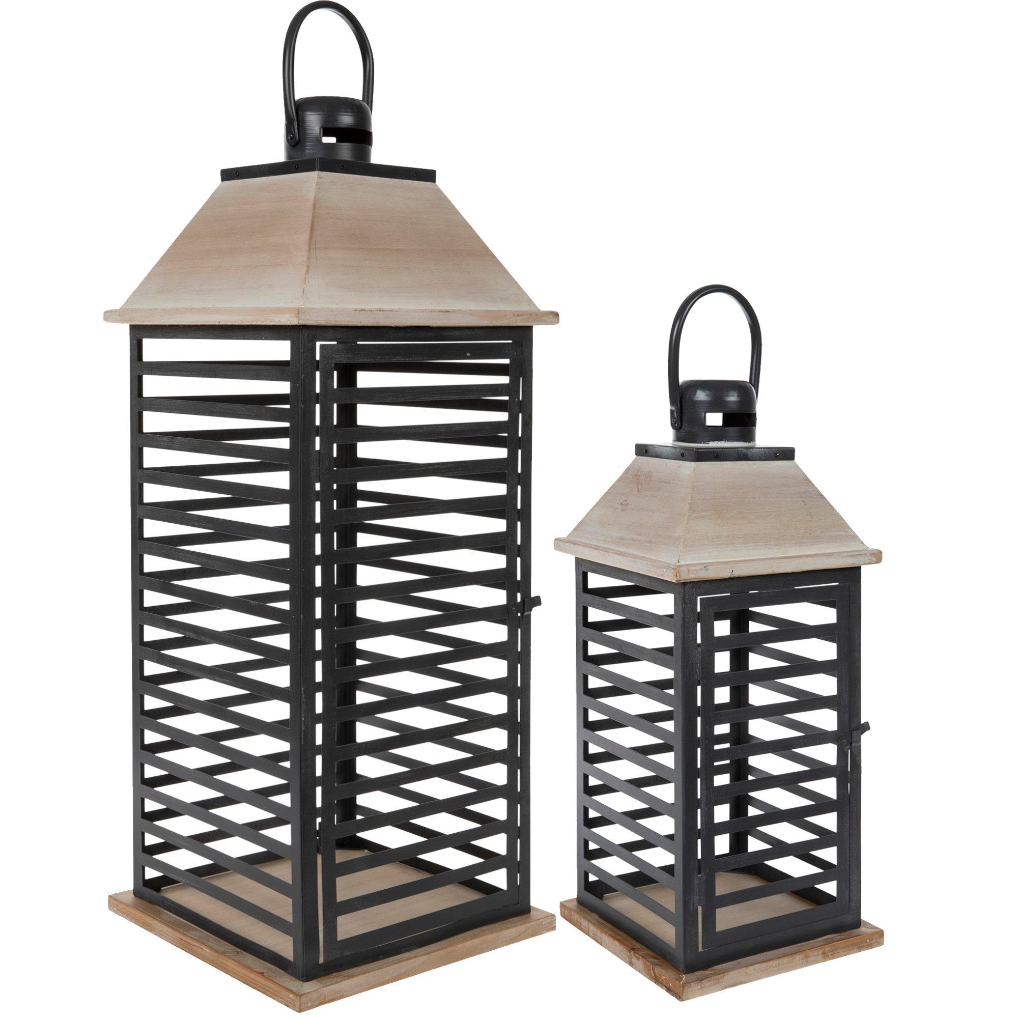 Whitewash Metal Slat Lantern Set | Hobby Lobby | 2286763