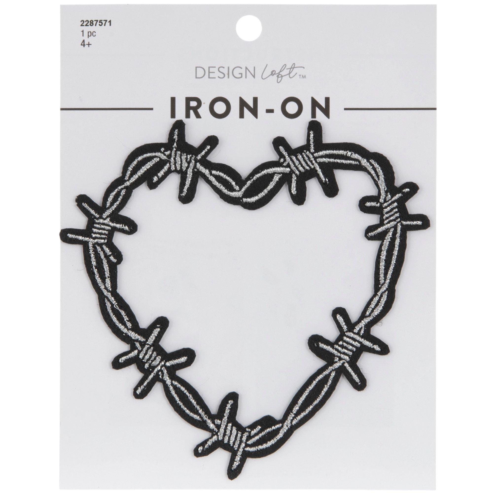 Barbed Wire Heart Iron-On Patch | Hobby Lobby | 2287571