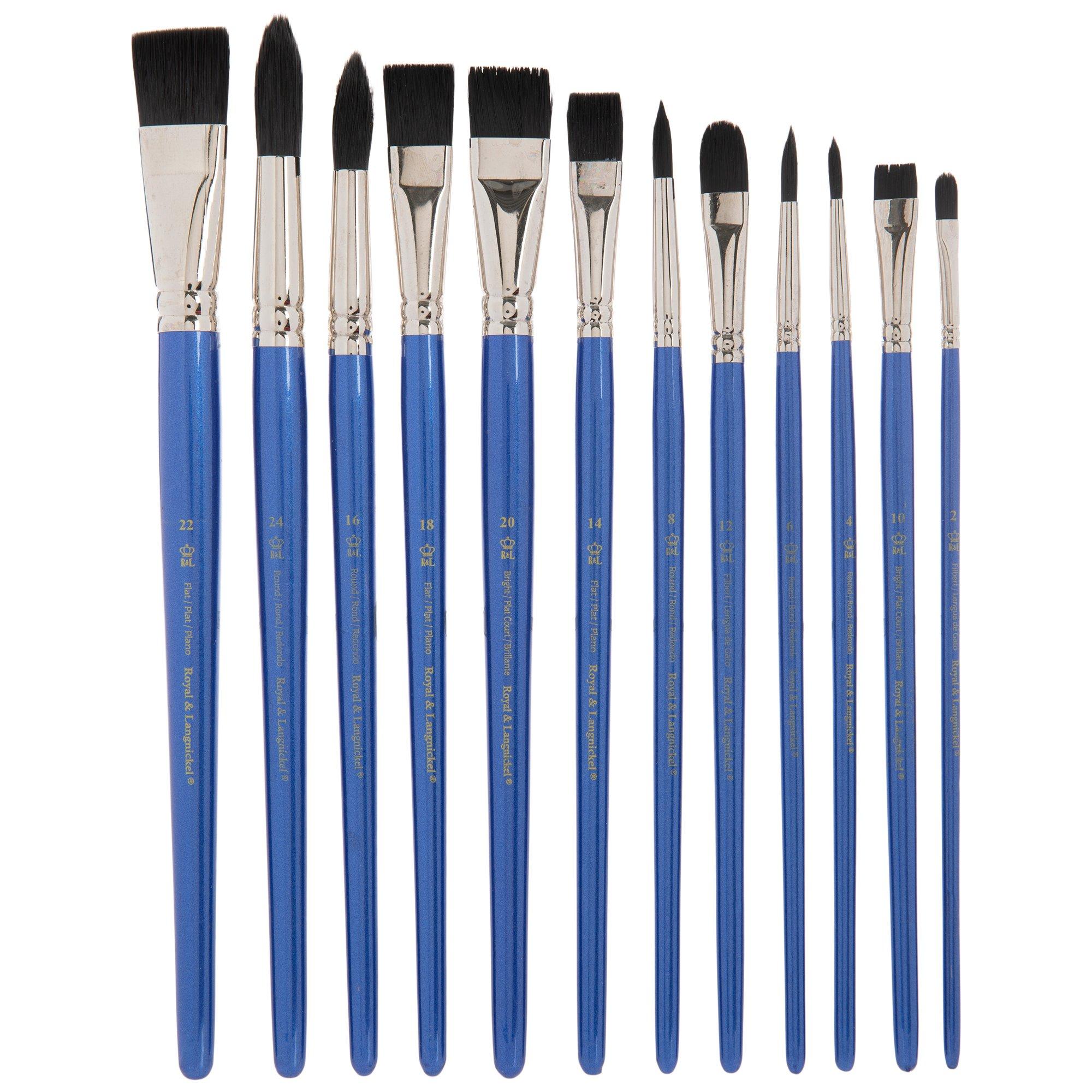 Black Taklon Paint Brushes - 12 Piece Set | Hobby Lobby | 2292522