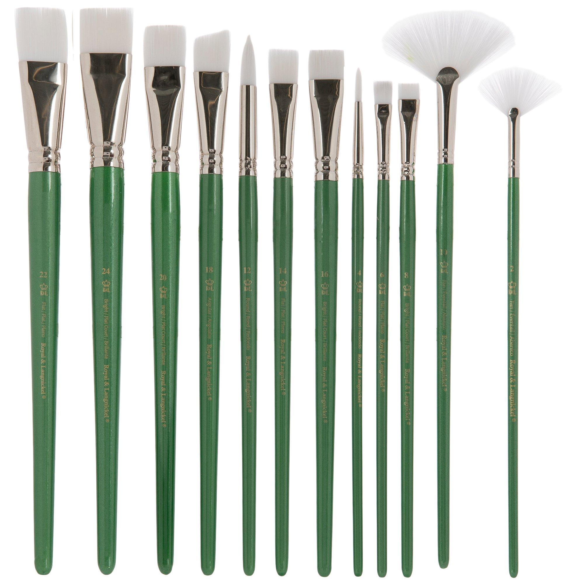 White Taklon Paint Brushes - 12 Piece Set | Hobby Lobby | 2292589