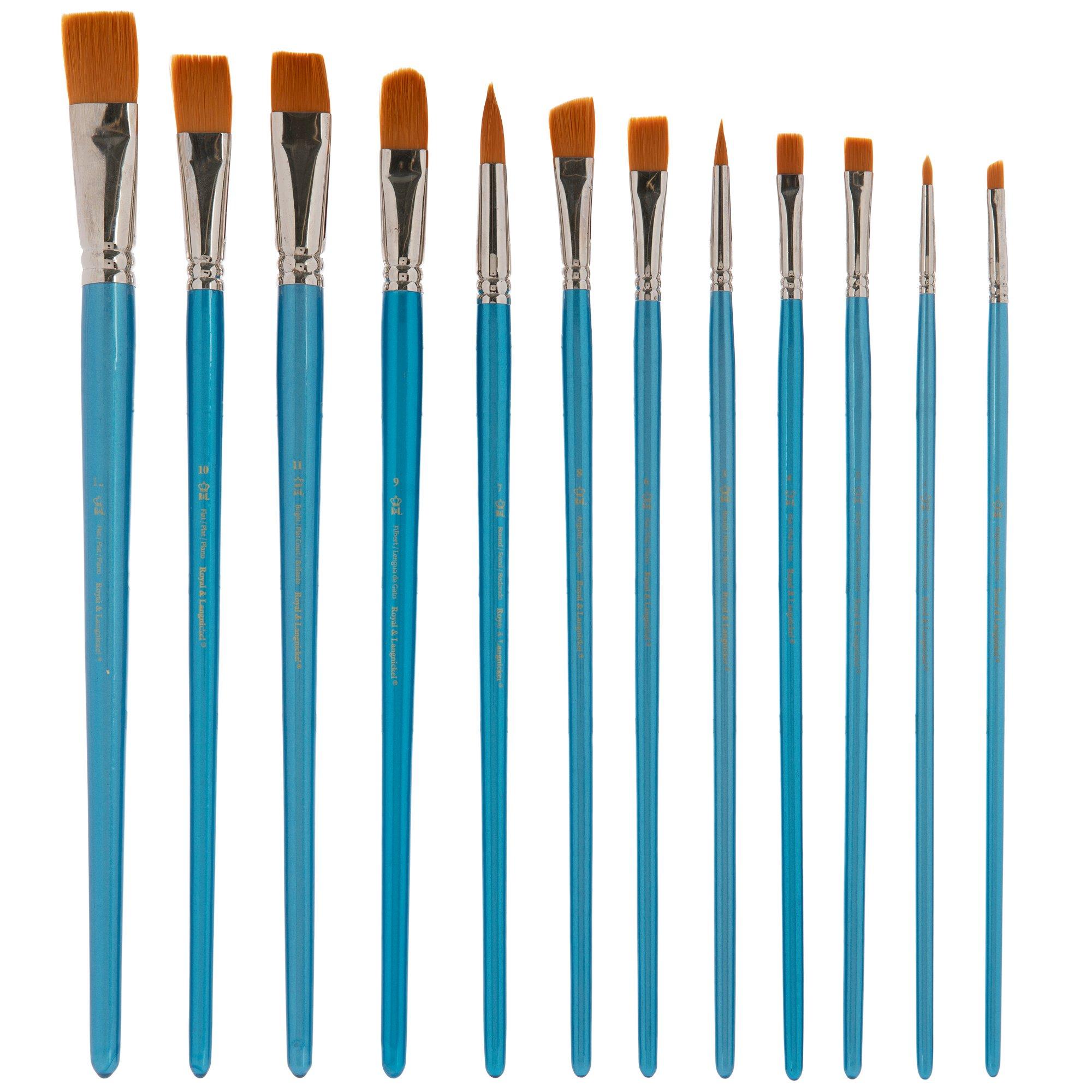 Gold Taklon Paint Brushes - 12 Piece Set | Hobby Lobby | 2292654