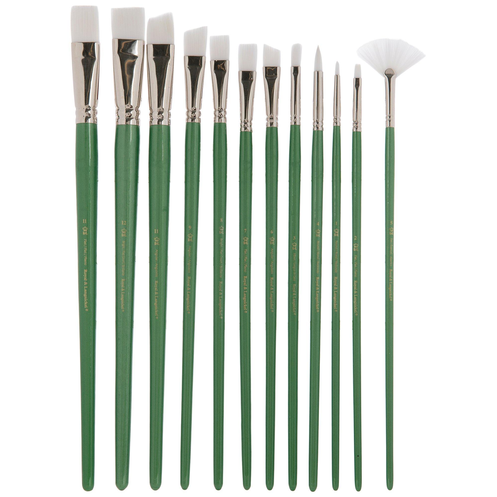 White Taklon Paint Brushes - 12 Piece Set | Hobby Lobby | 2292662