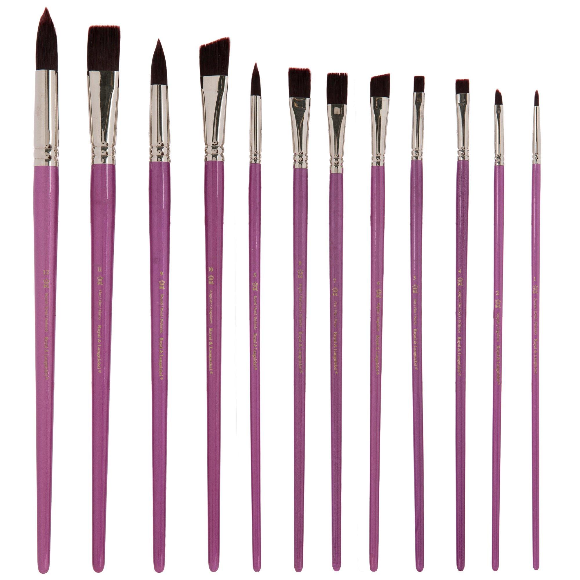 Burgundy Taklon Paint Brushes - 12 Piece Set | Hobby Lobby | 2292688