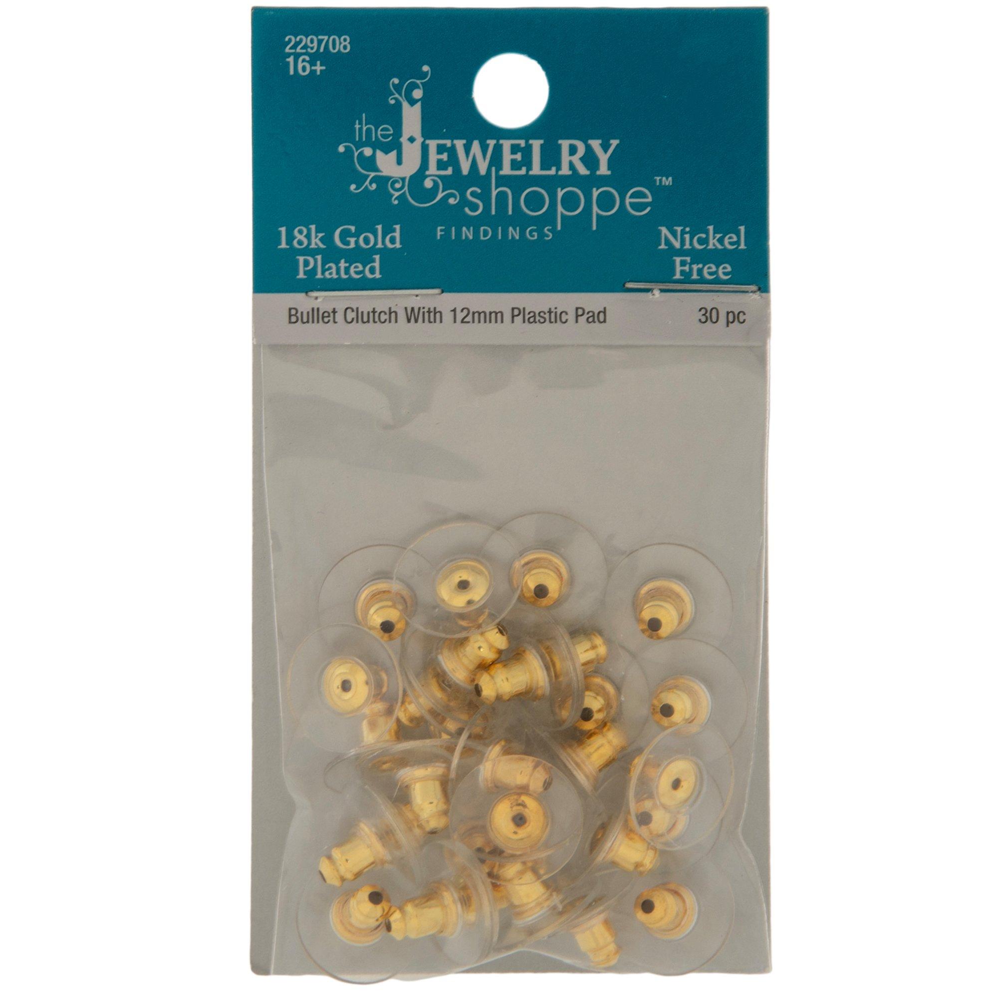 18K Gold Plated Bullet Clutches With Pads - 12mm | Hobby Lobby | 229708