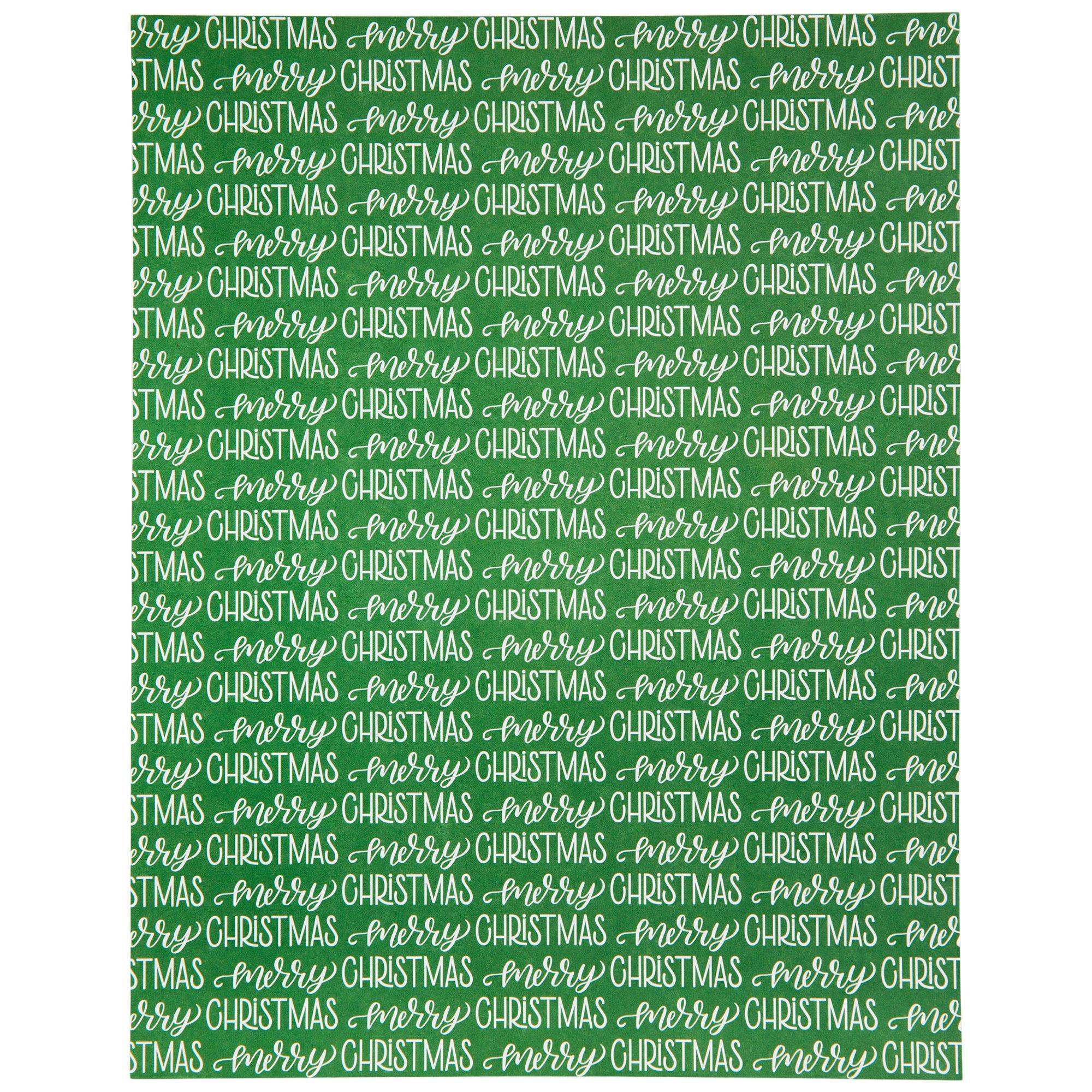 Green Merry Christmas Scrapbook Paper - 8 1/2" x 11" | Hobby Lobby ...