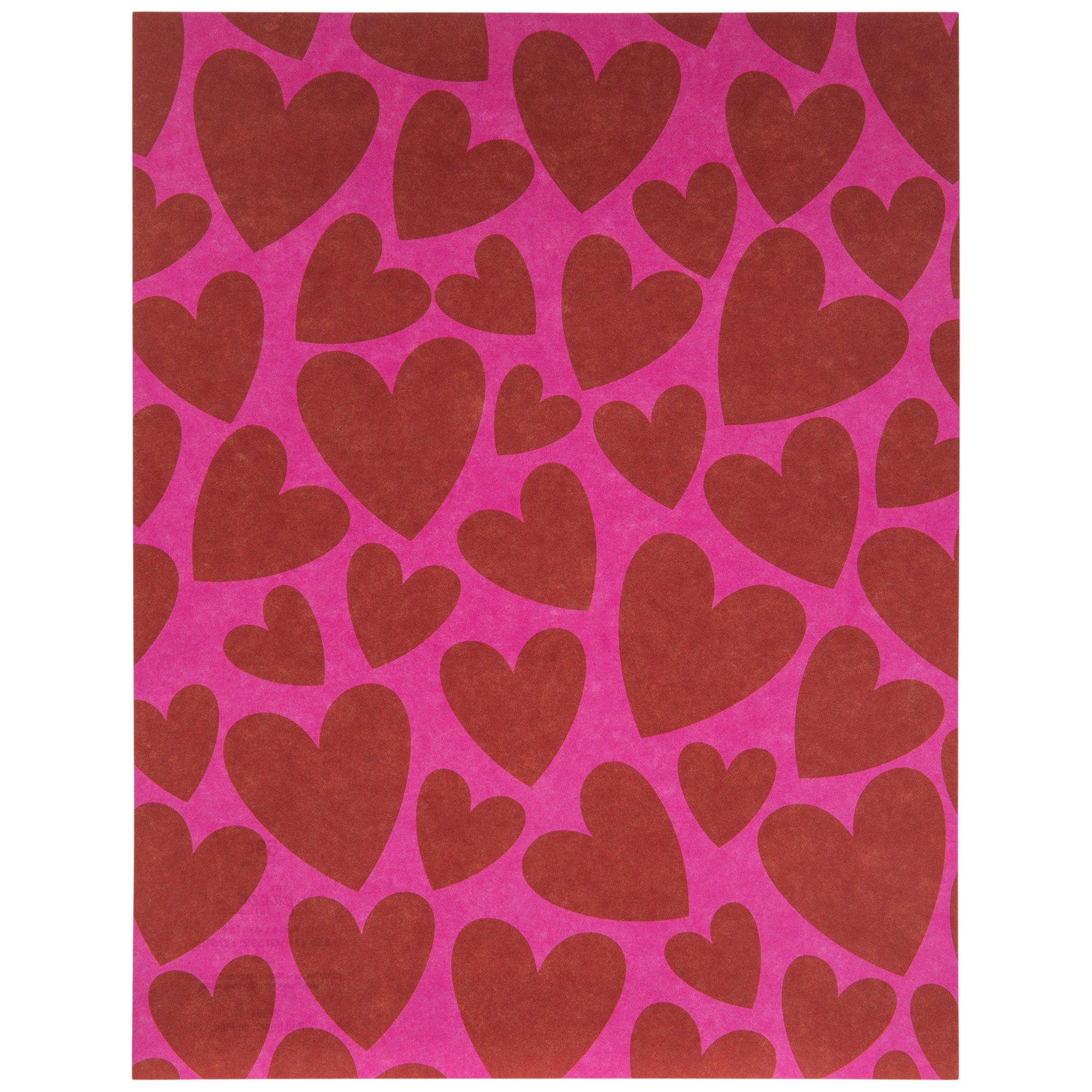 Red Hearts On Pink Scrapbook Paper - 8 1/2" x 11" | Hobby Lobby | 2299410