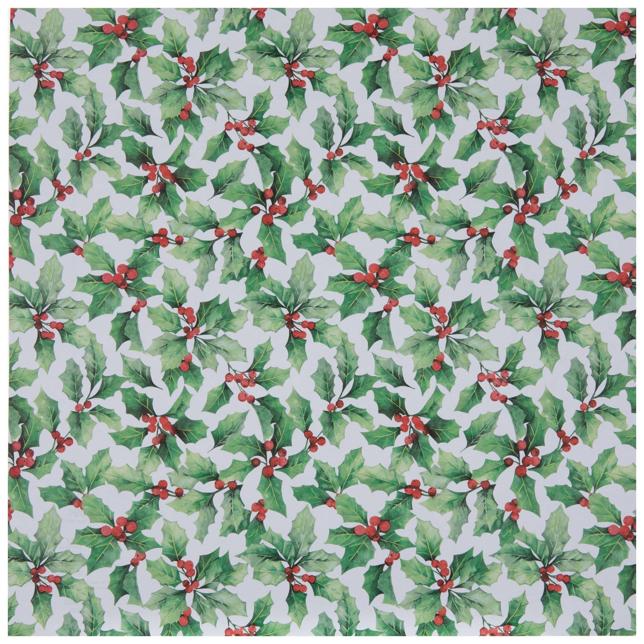 Holly & Berry Scrapbook Paper - 12" x 12" | Hobby Lobby | 2299683