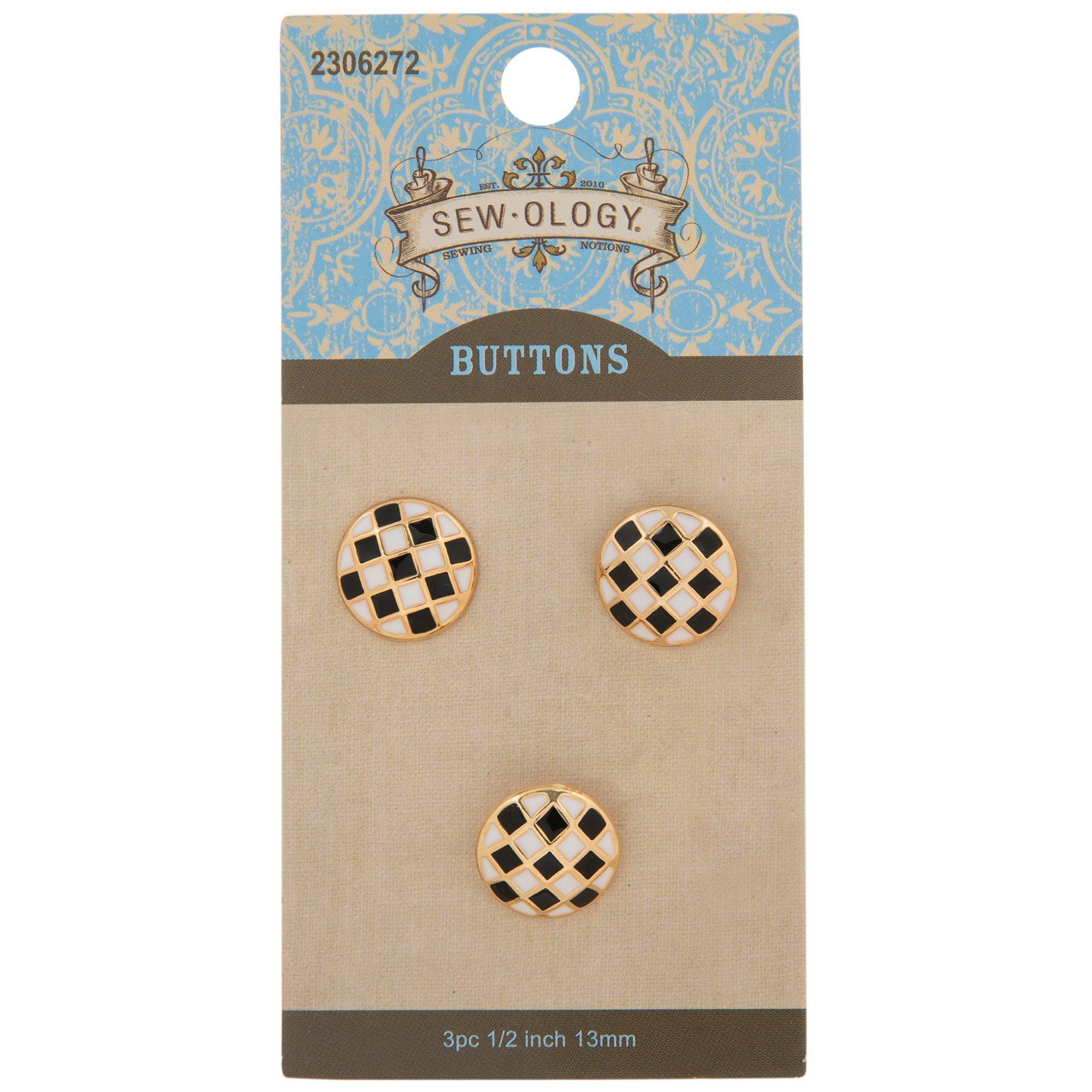 Black & White Checkered Metal Shank Buttons | Hobby Lobby | 2306272