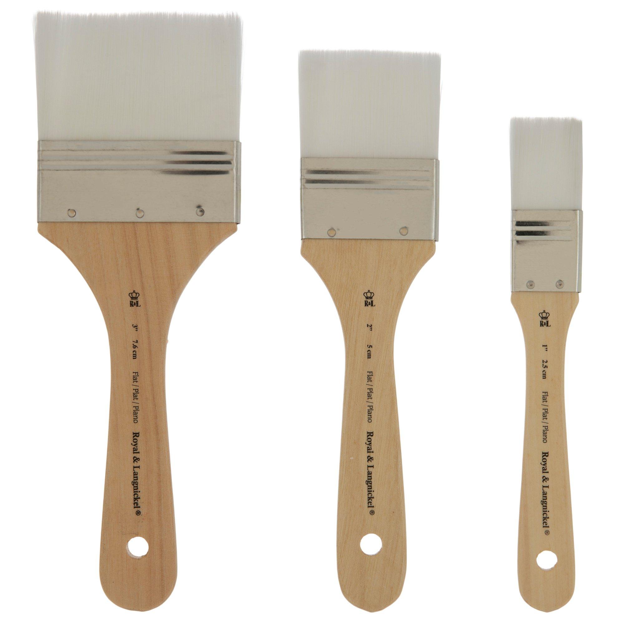 Flat White Taklon Brushes - 3 Piece Set | Hobby Lobby | 2314540