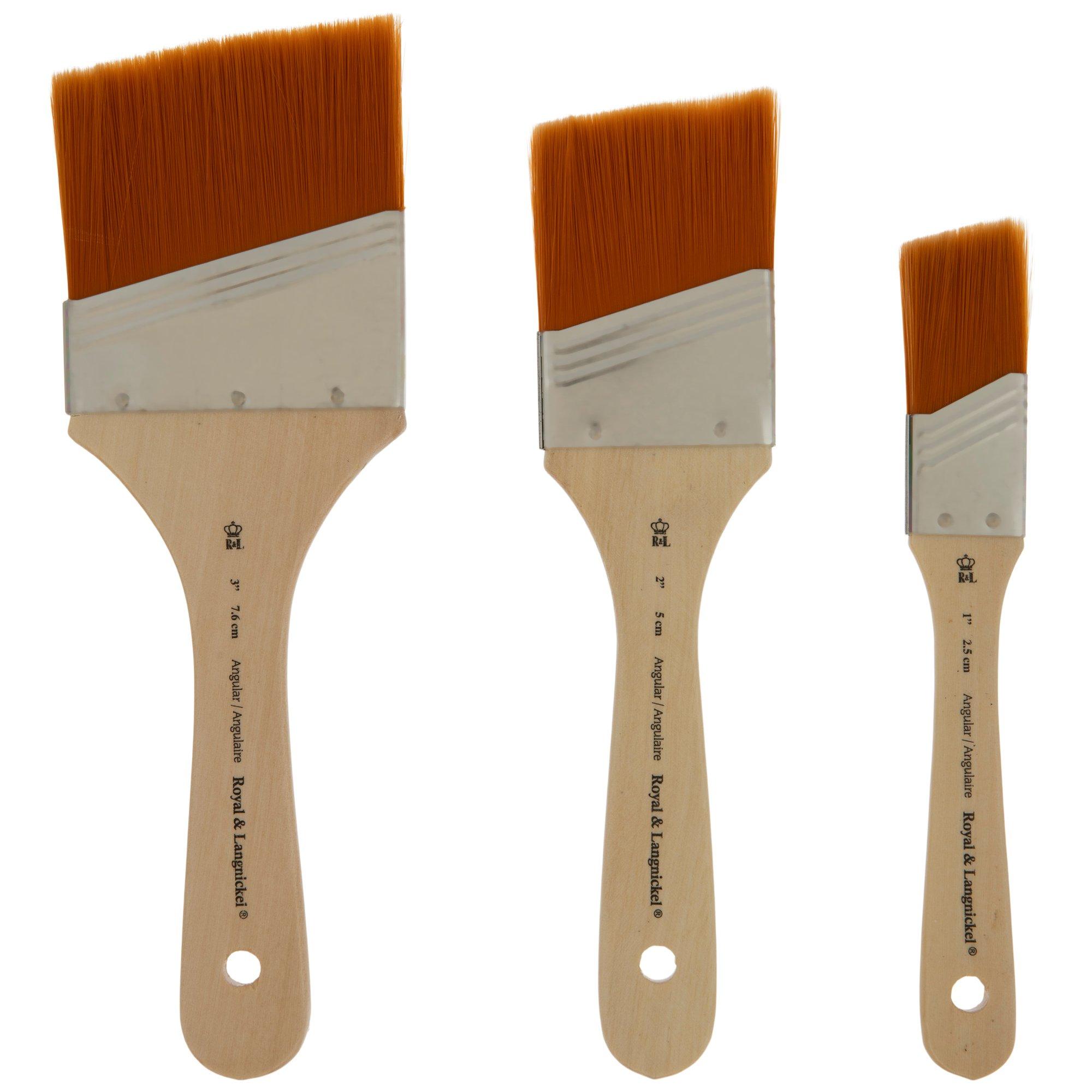 Flat Gold Taklon Brushes - 3 Piece Set | Hobby Lobby | 2314557