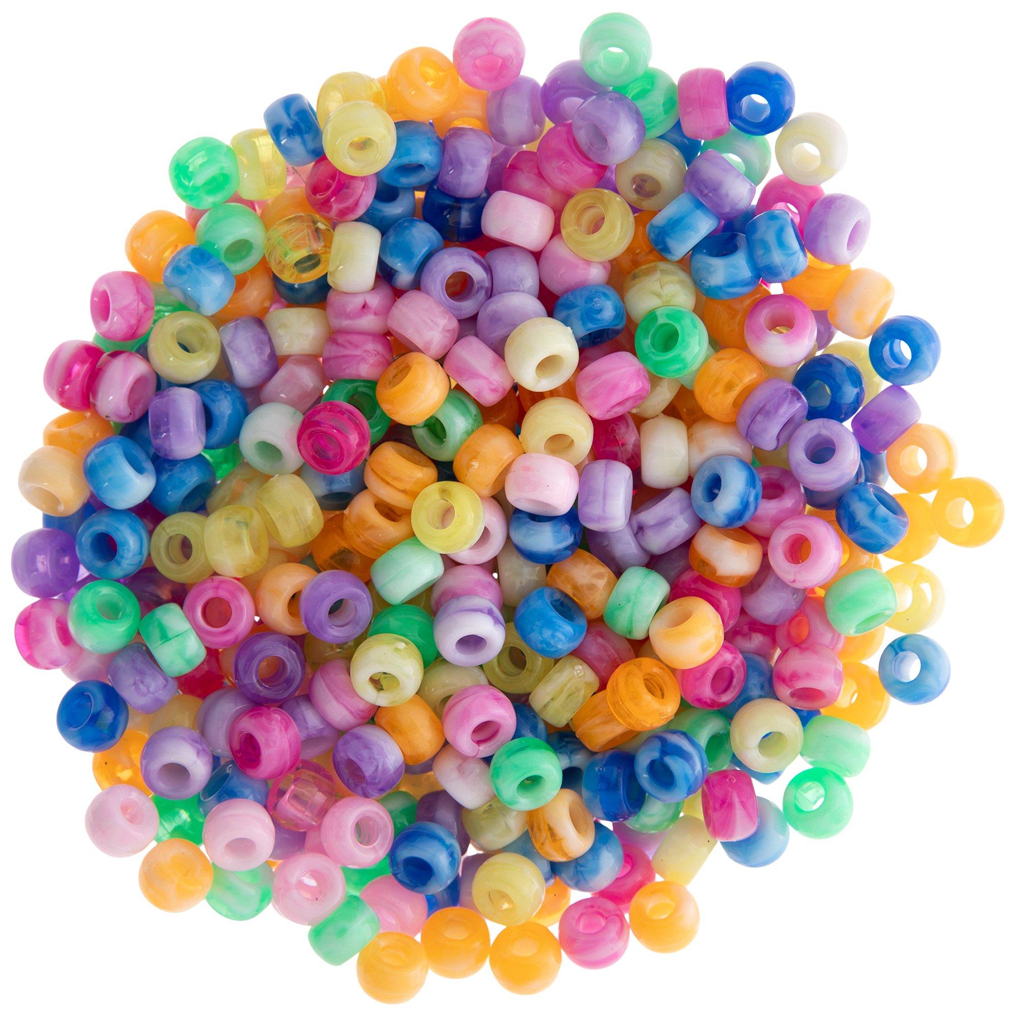 Colorful Marble Pony Bead Mix | Hobby Lobby | 2317717