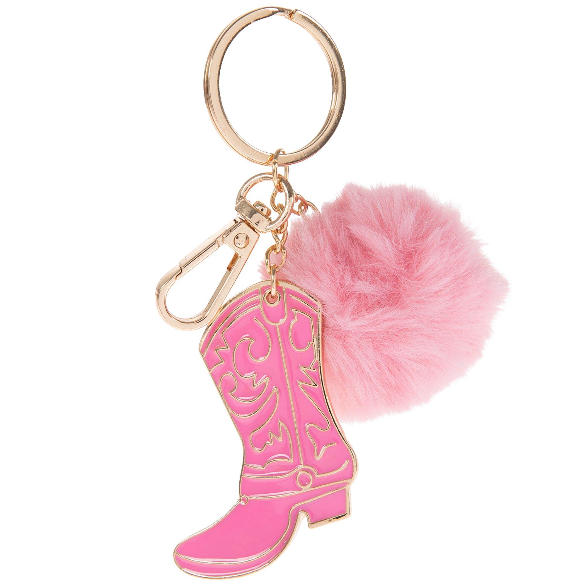 Pink Boot & Pom Pom Keychain | Hobby Lobby | 2320570