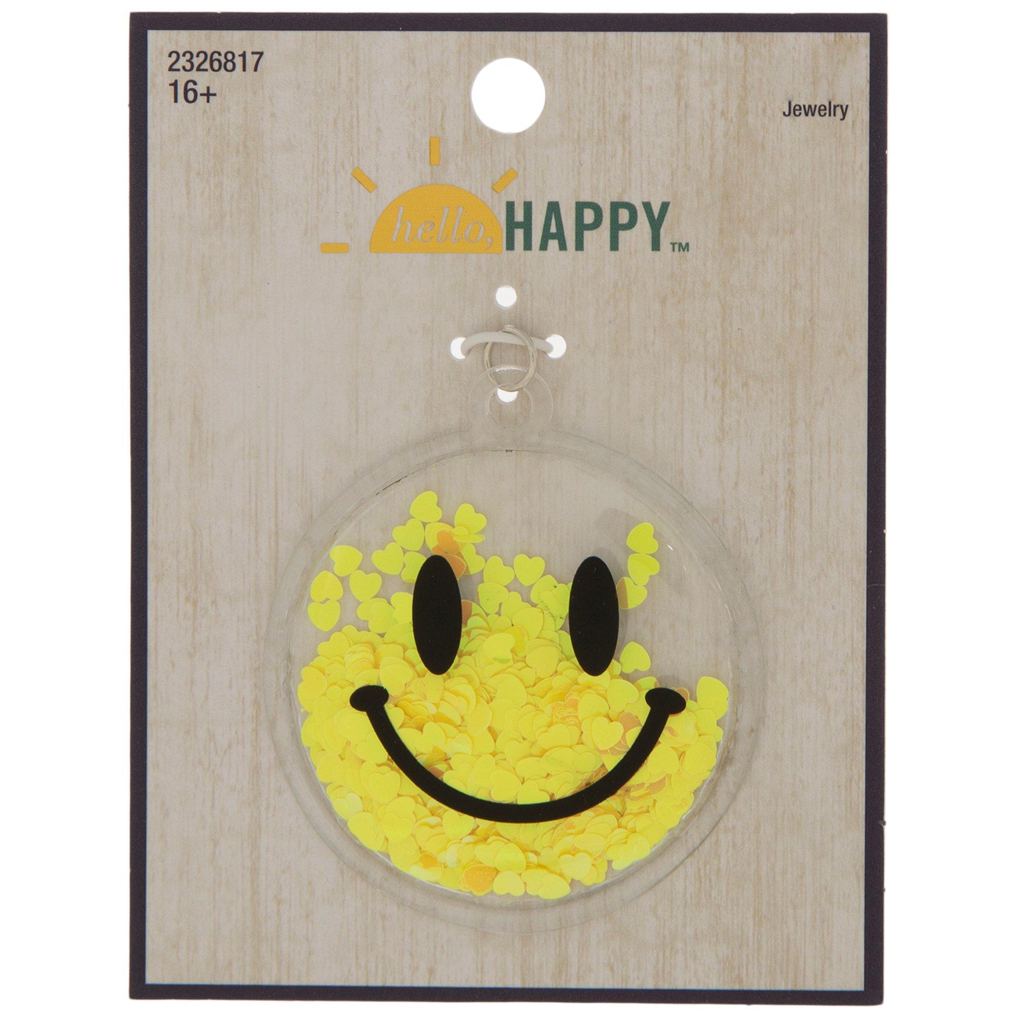 Glitter Smiley Face Pendant | Hobby Lobby | 2326817