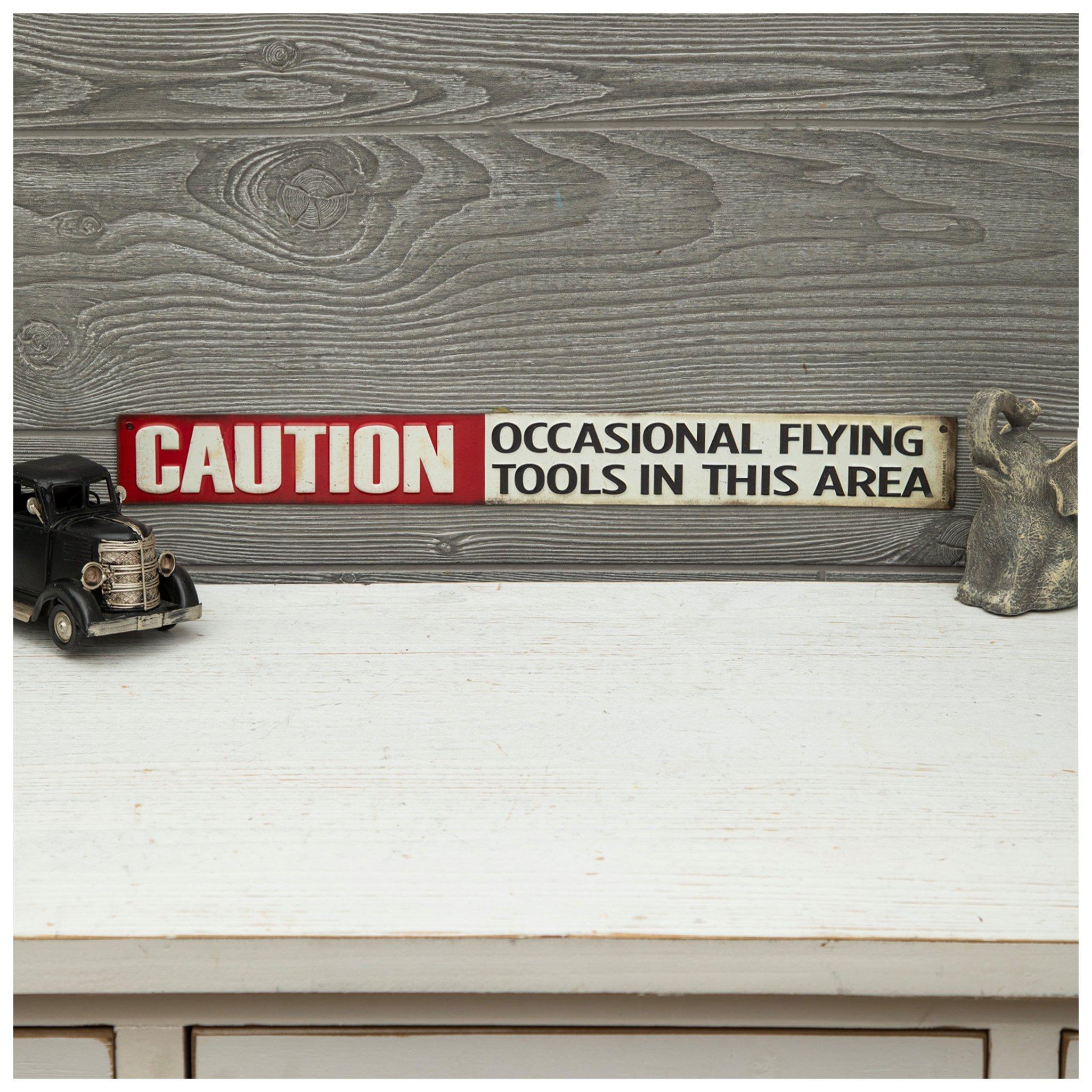 Caution Flying Tools Metal Sign | Hobby Lobby | 232959