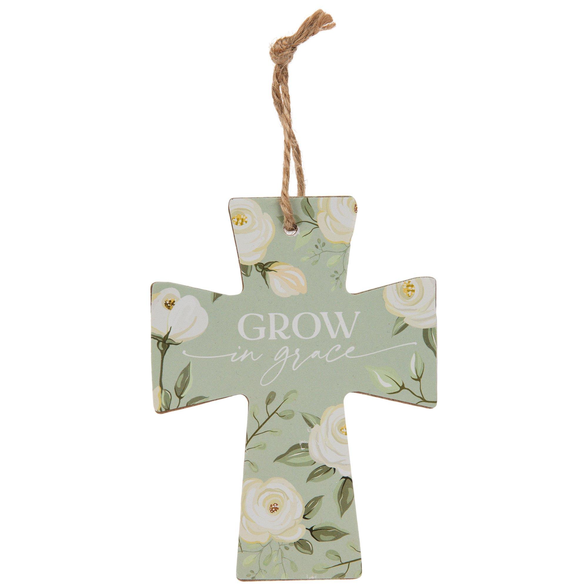 Grow In Grace Floral Mini Wall Cross | Hobby Lobby | 2329928