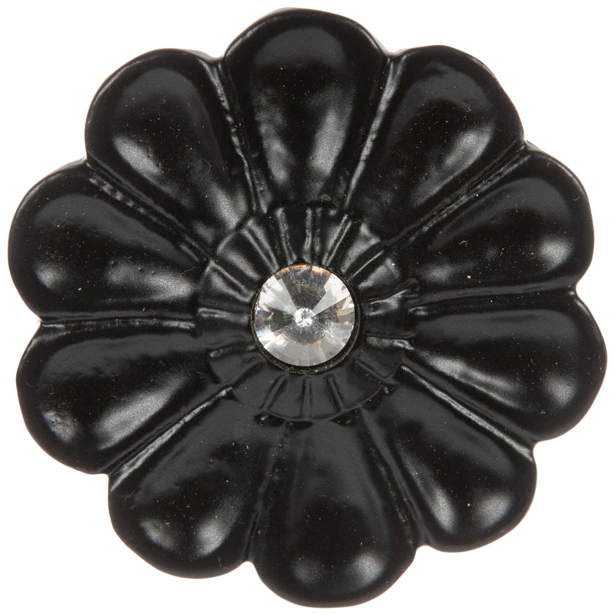Black Flower Rhinestone Knob | Hobby Lobby | 2339604