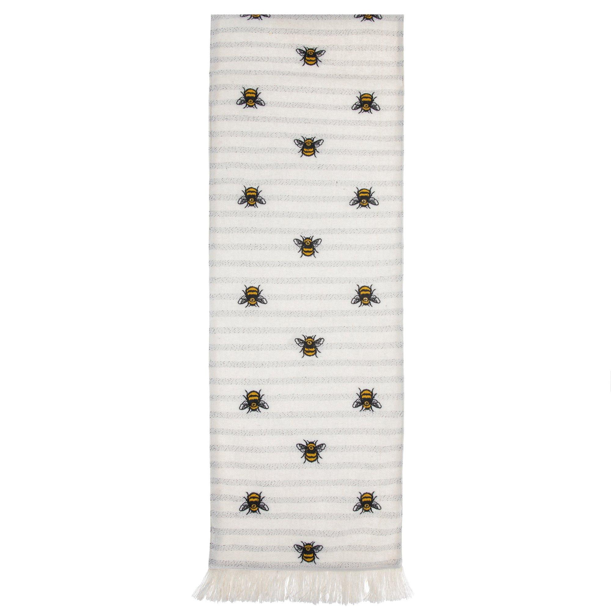 Embroidered Bees Striped Table Runner | Hobby Lobby | 2349249