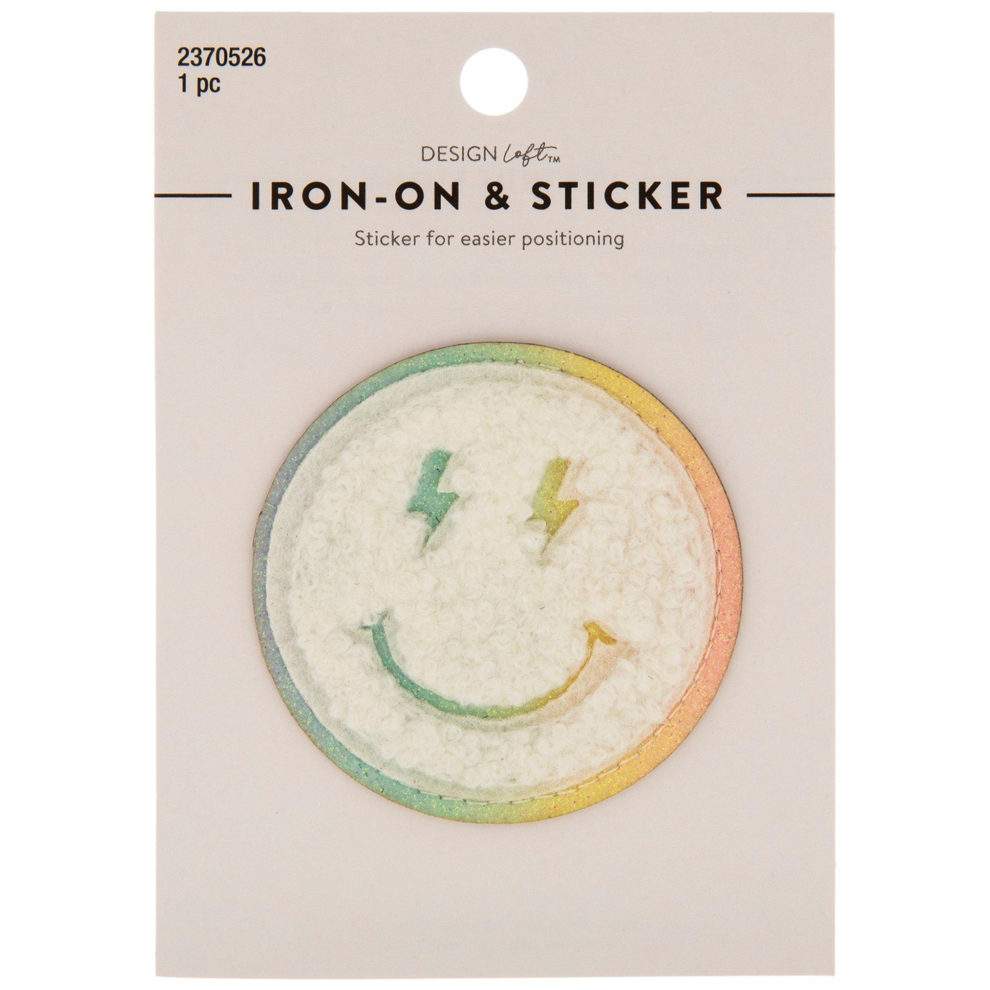 White Smiley Face Iron-On & Sticker Patch | Hobby Lobby | 2370526