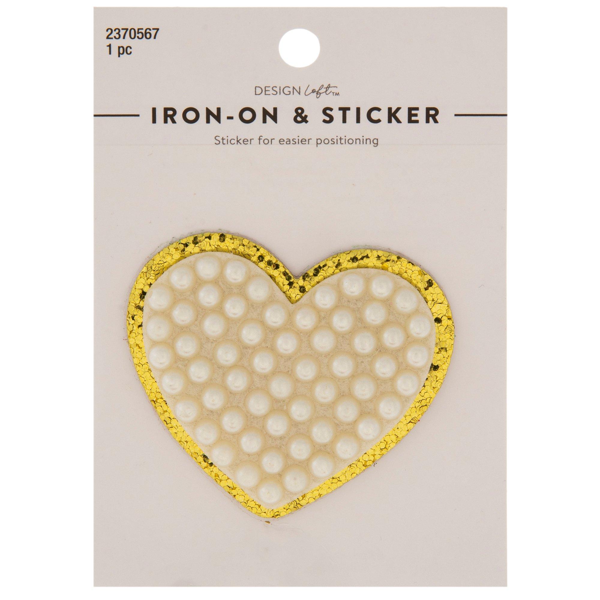 White Pearl Heart Iron-On & Sticker Patch | Hobby Lobby | 2370567