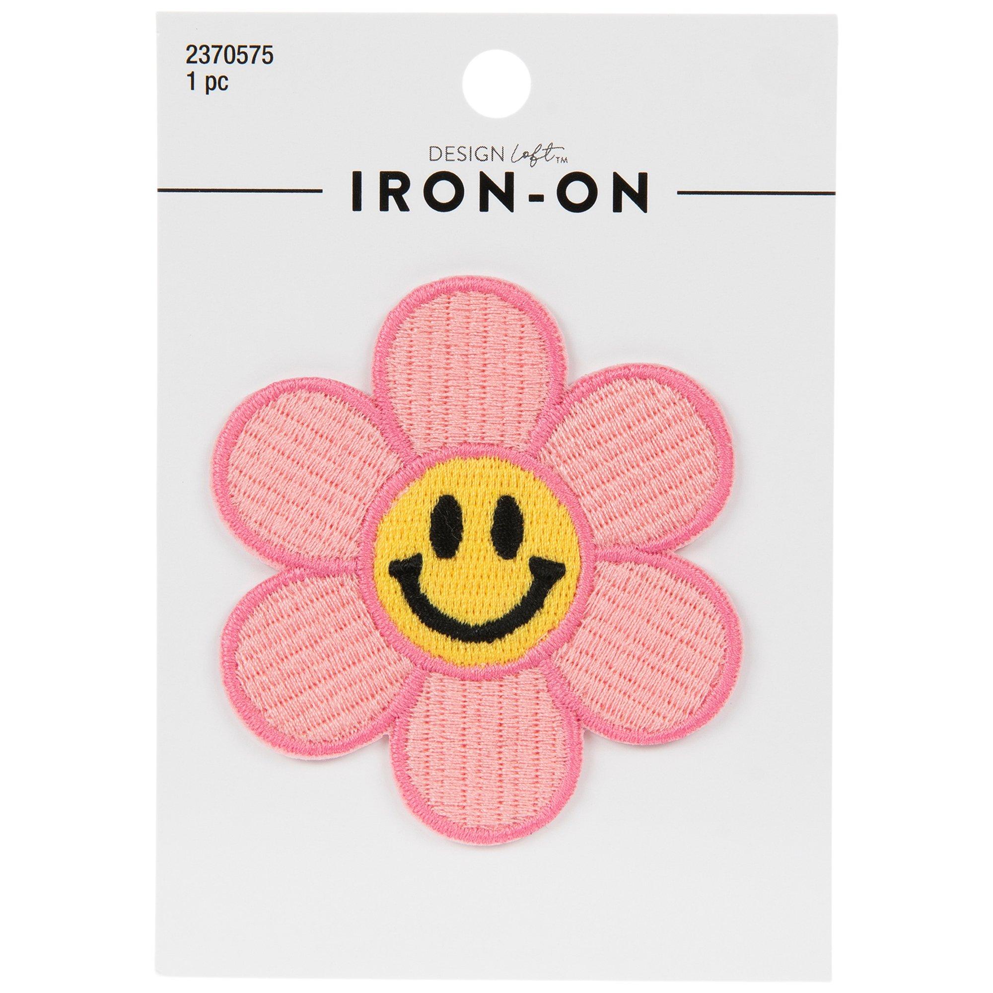 Smiley Face Daisy Iron-On & Sticker Patch | Hobby Lobby | 2370575